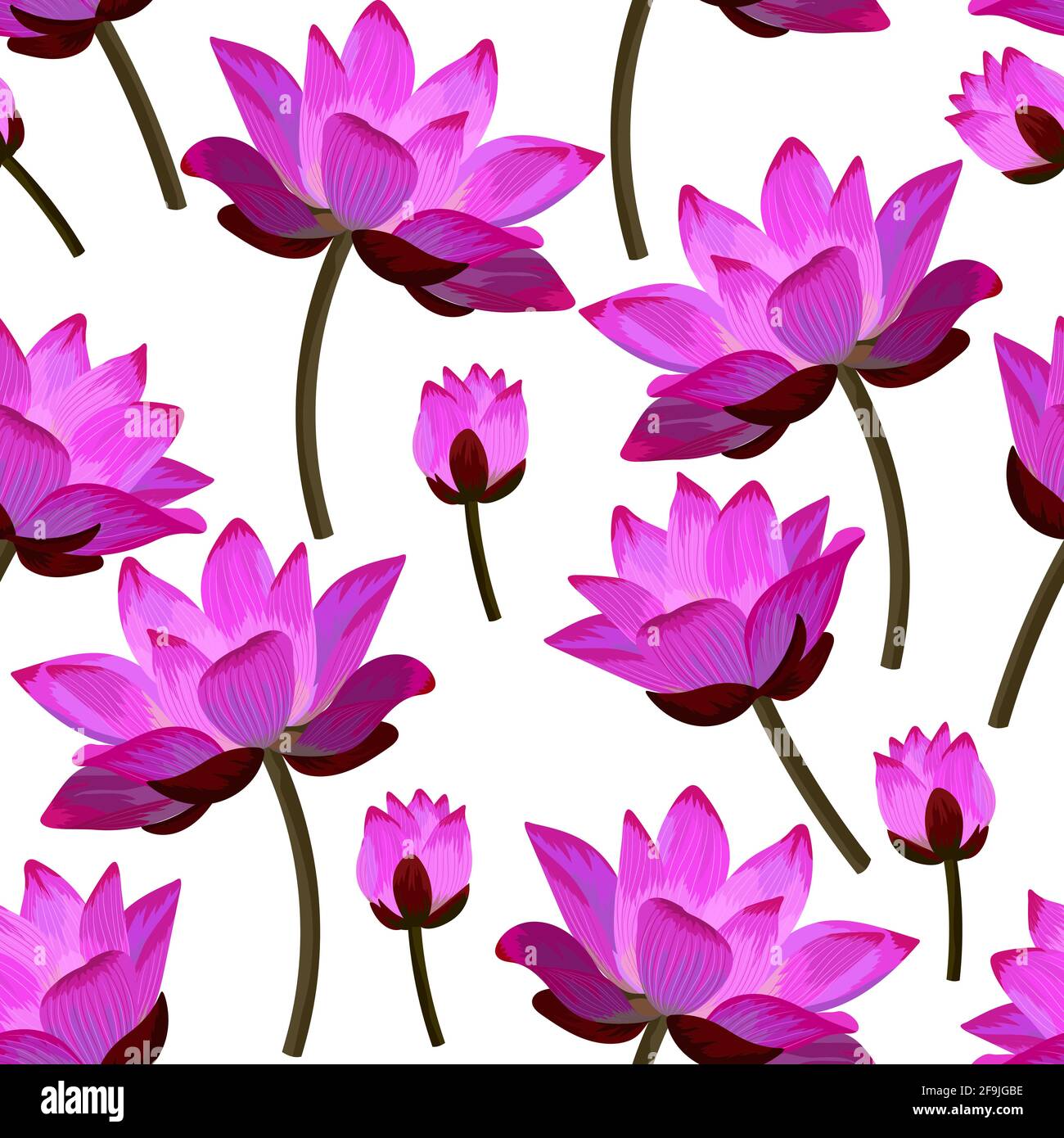 Seamless pattern with the pink water lilies Stock Vector Image & Art ...