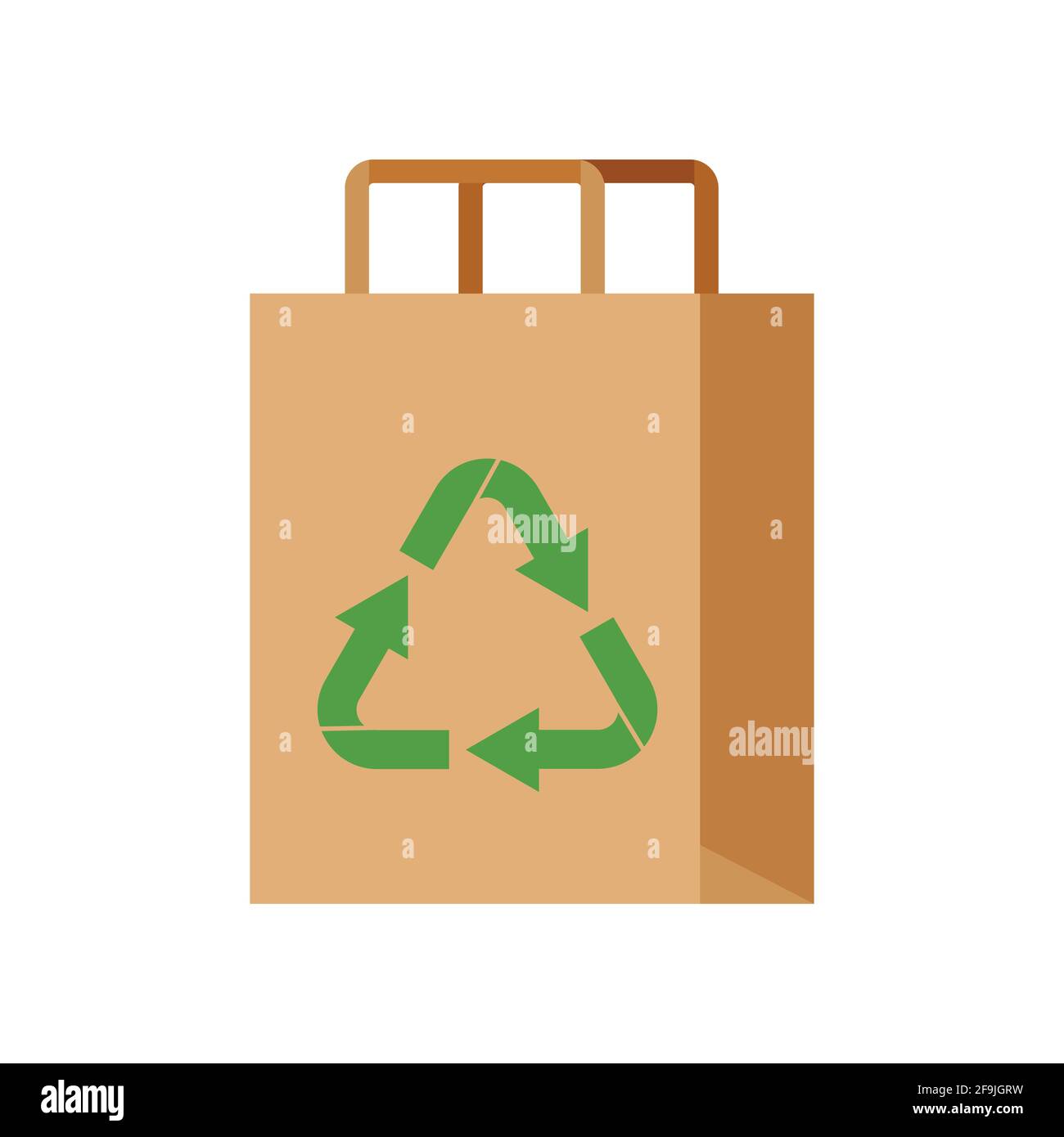 Eco packaging with recycling sign isolated on white background Stock ...