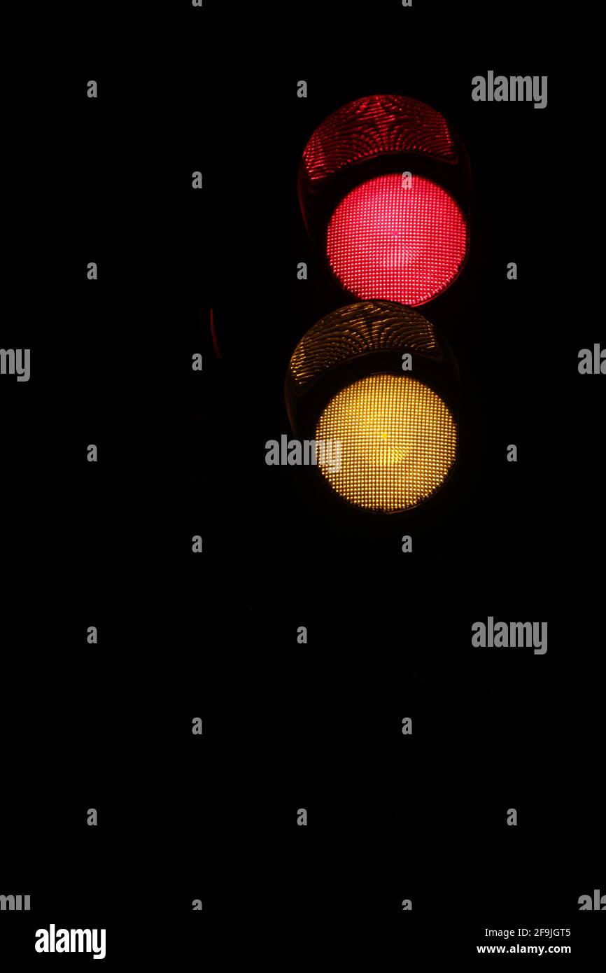 Yellow and orange color traffic light Stock Photo - Alamy