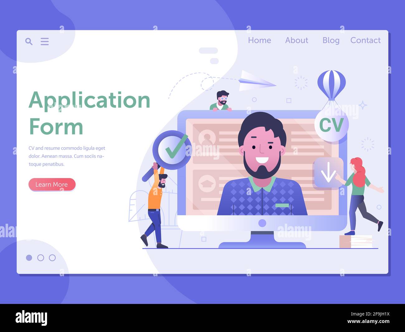 Job Application Form Web Page Landing Template Stock Vector Image & Art ...