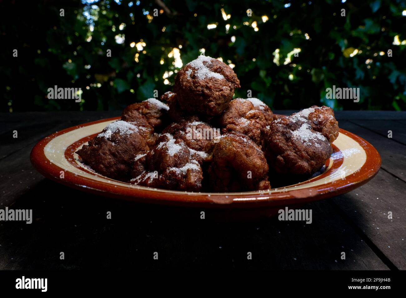 wind fritters with sugar Stock Photo - Alamy