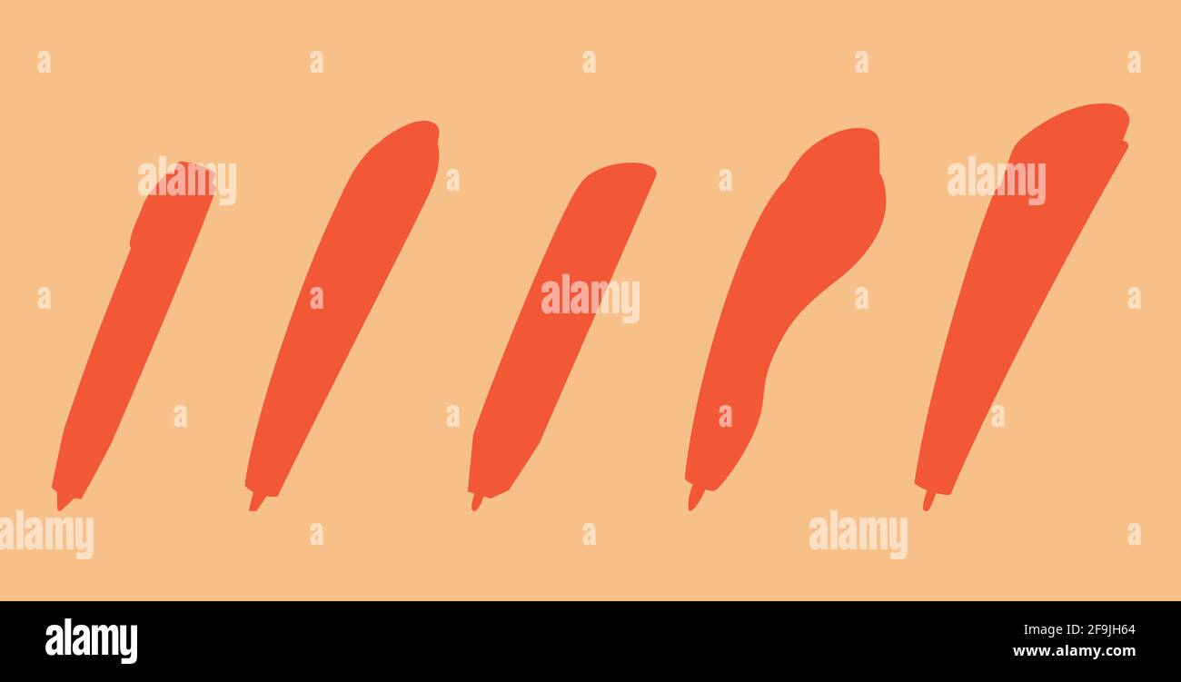 Set of solid silhouettes 3d pens. Children three-dimension doodler for ...