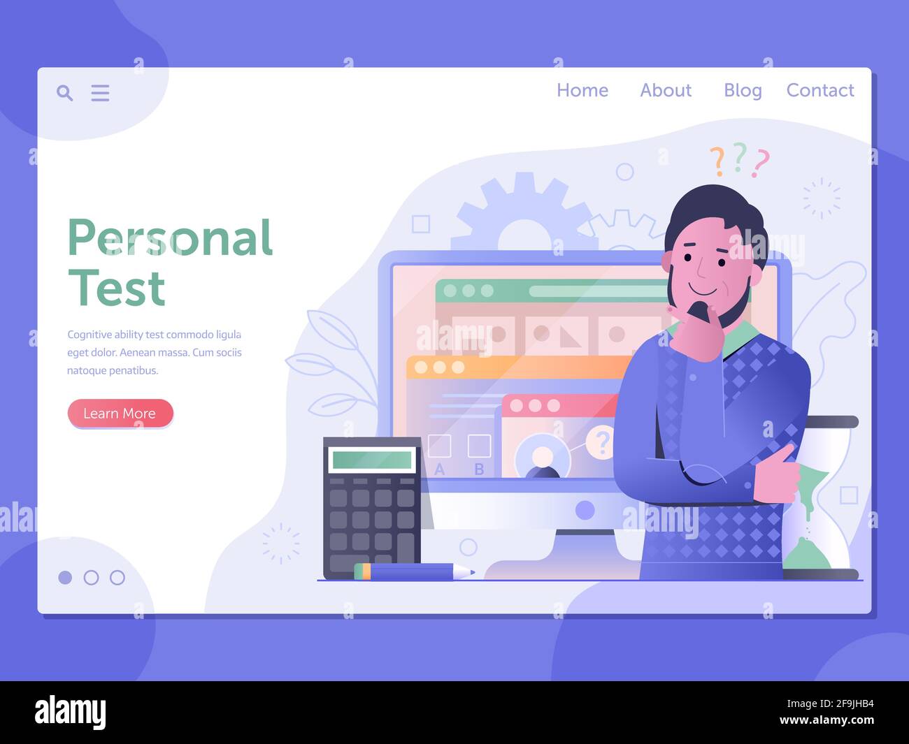 Online test flat landing hi-res stock photography and images - Alamy