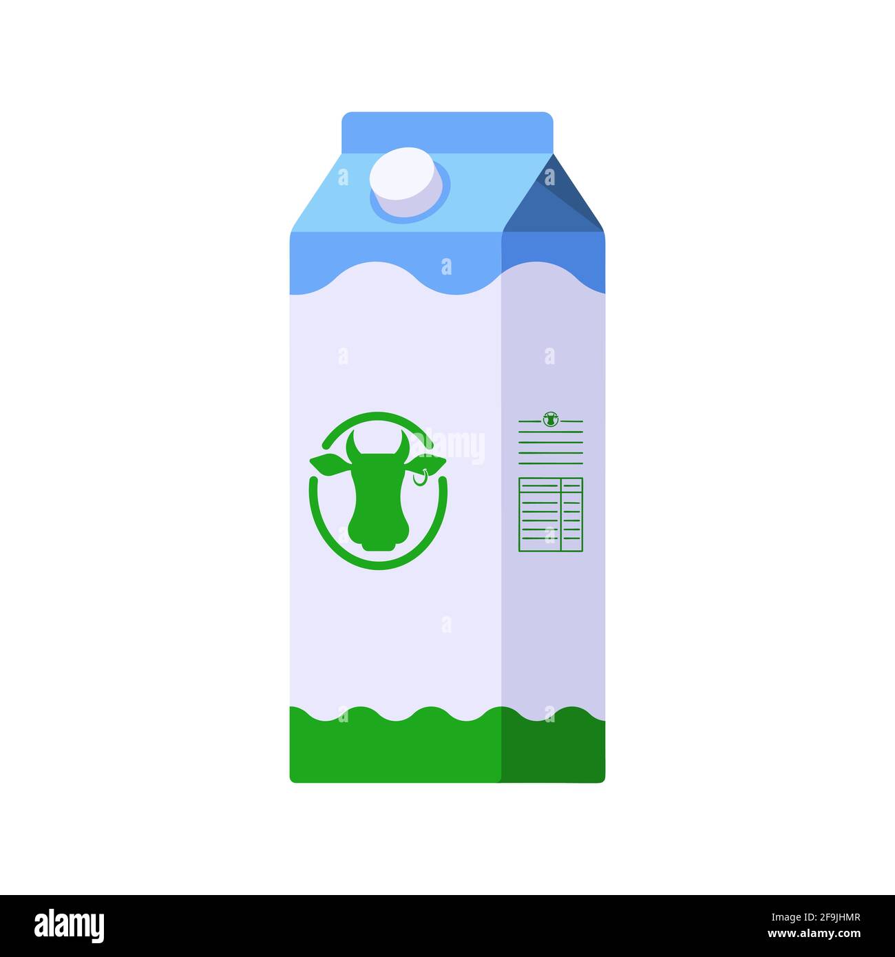 Colorful Vector milk icon. Flat style template of milk package in white ...