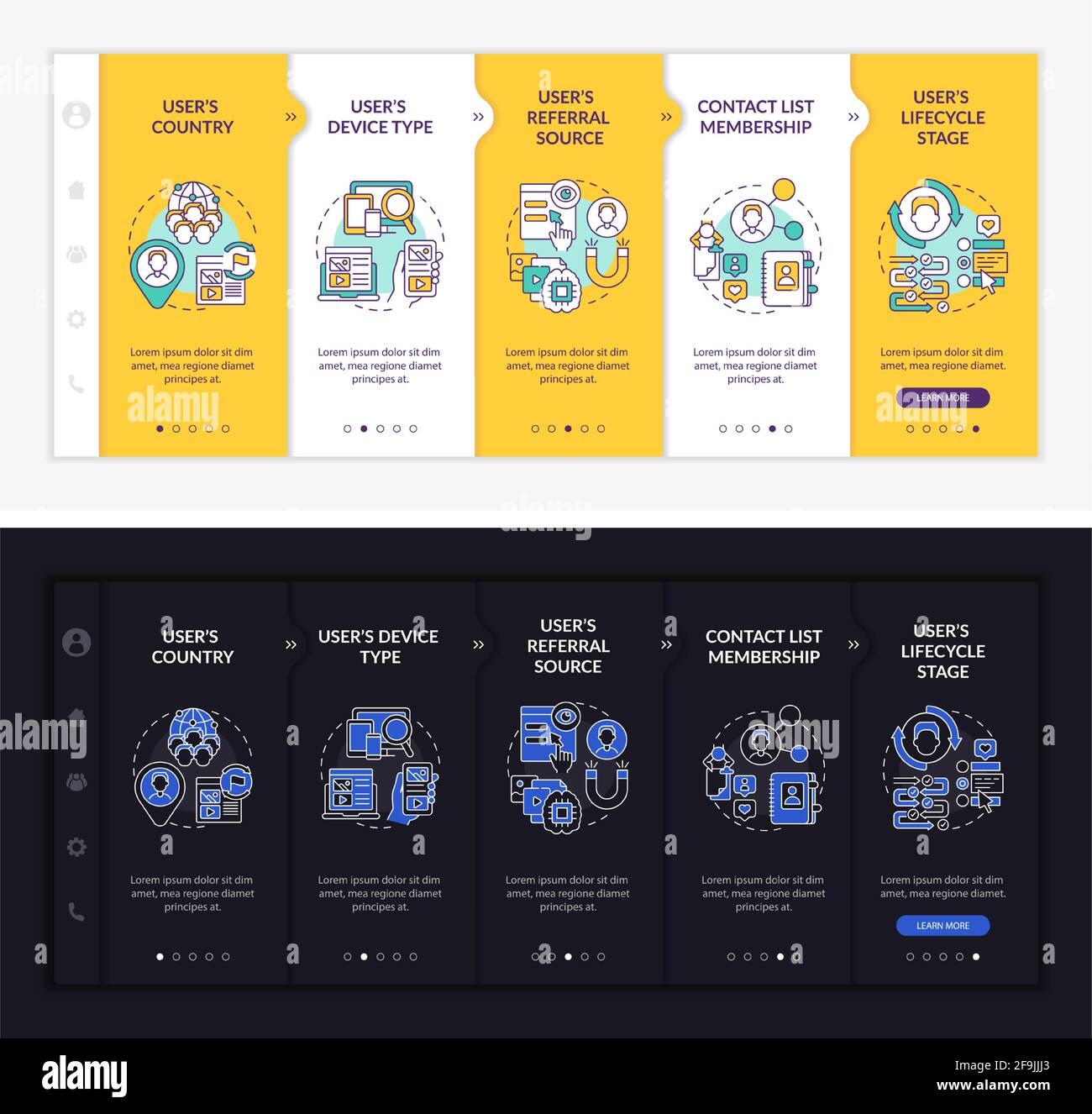 Smart content analytics criteria onboarding vector template Stock ...
