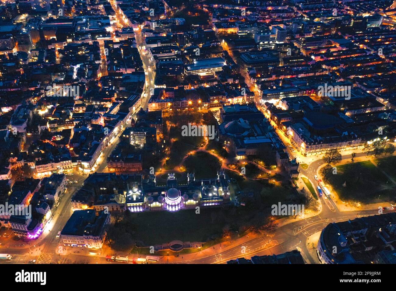 Brighton skyline at night from above Stock Photo - Alamy