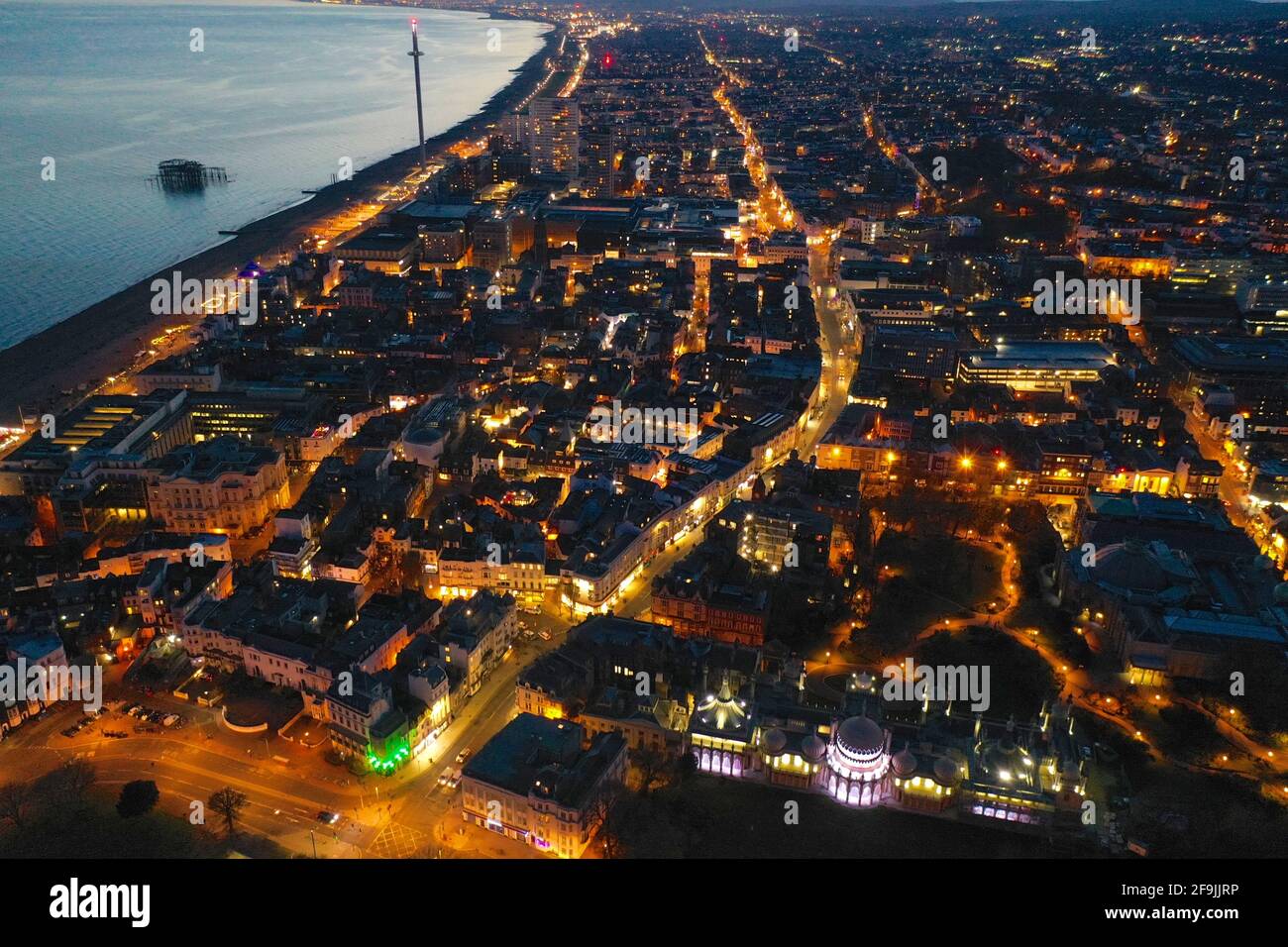 Brighton skyline night hi-res stock photography and images - Alamy