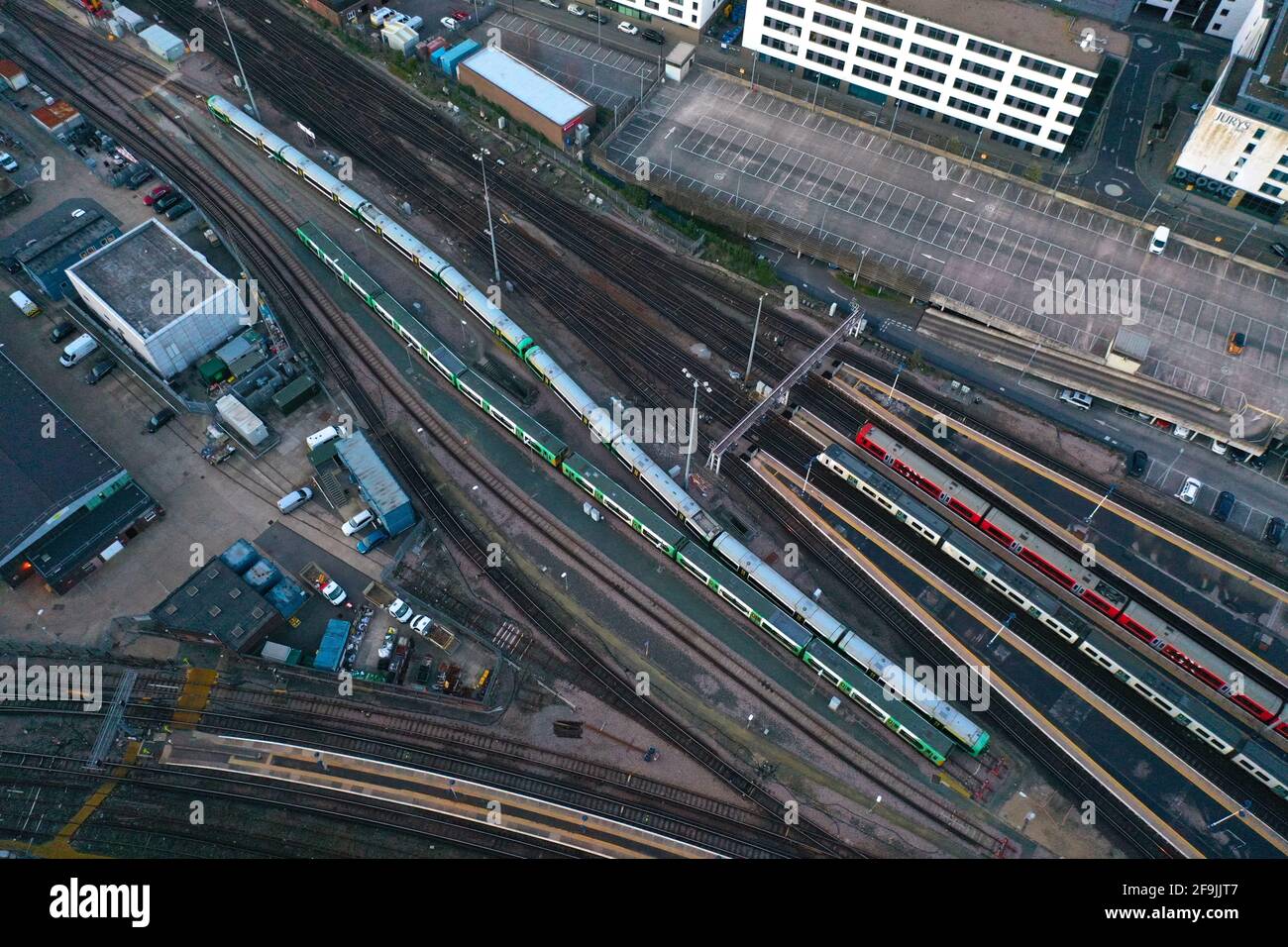 Aerial view of Brighton Train station Stock Photo - Alamy