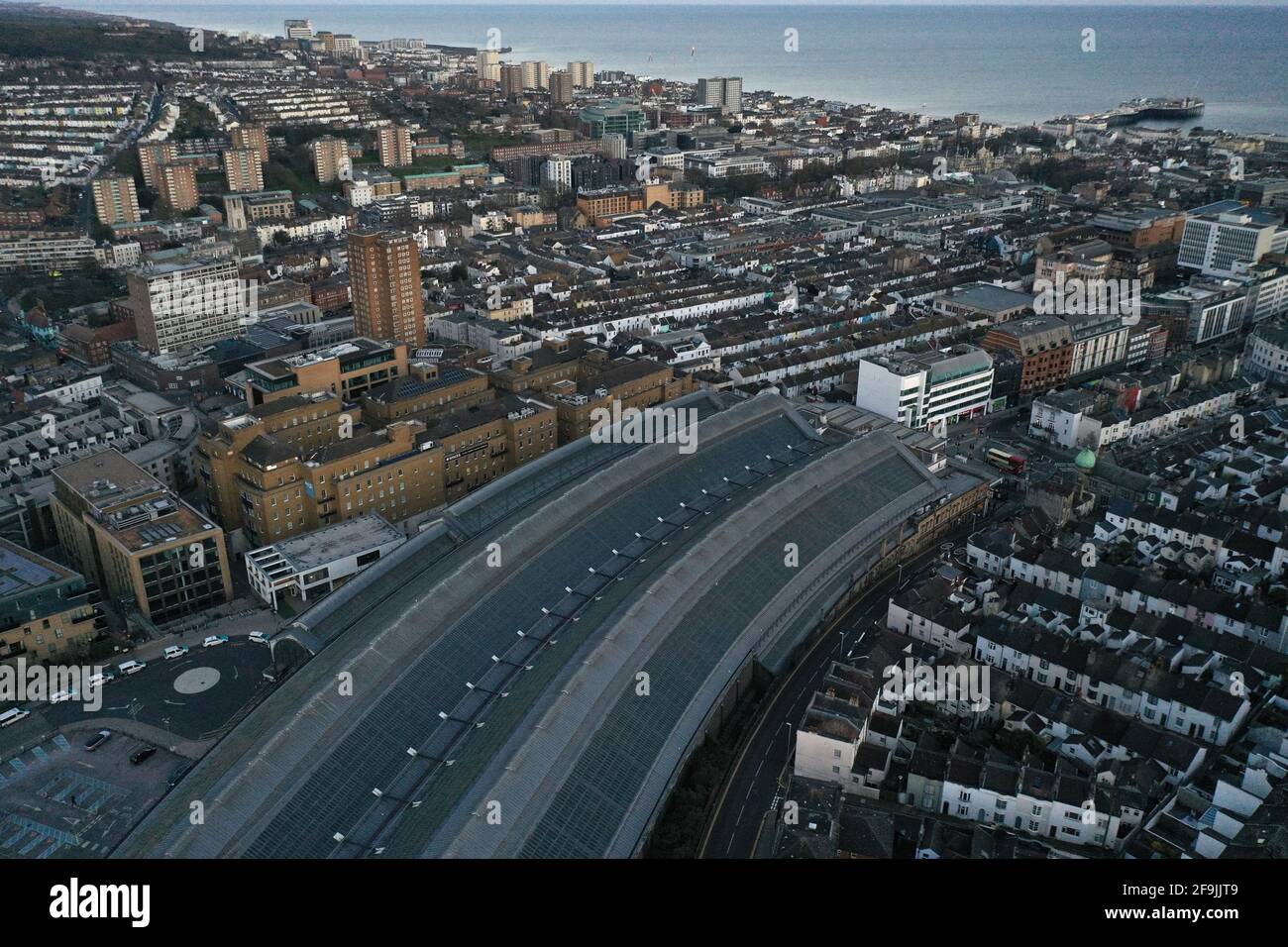 Aerial view of Brighton Train station Stock Photo - Alamy