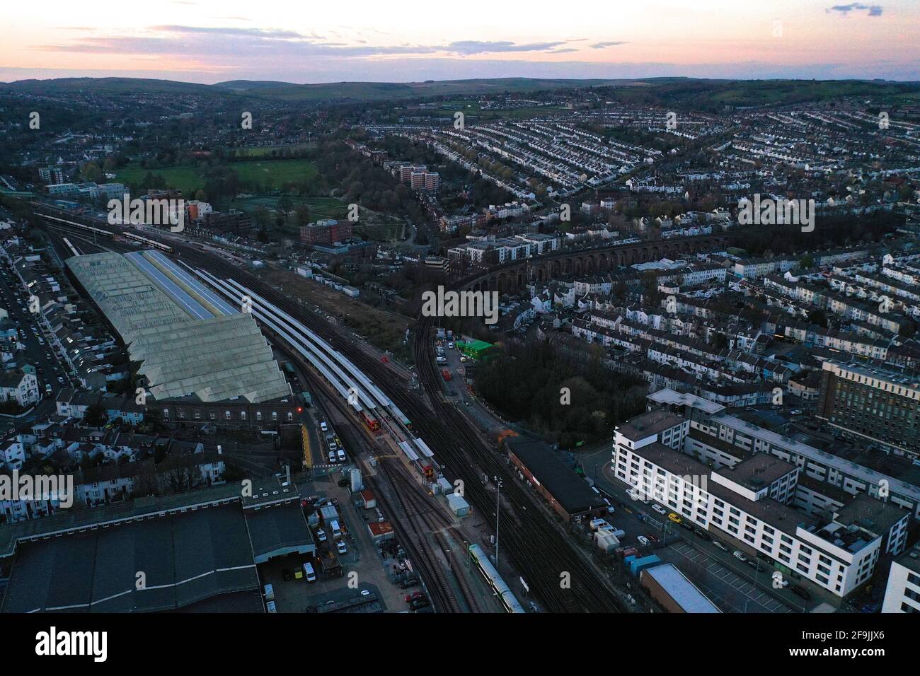 Aerial view of Brighton Train station Stock Photo - Alamy