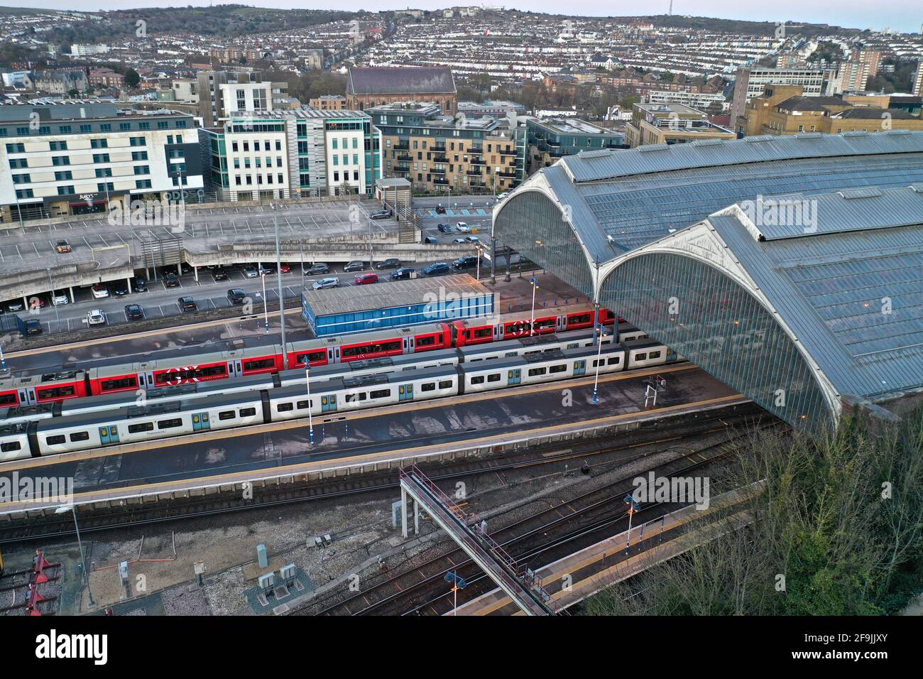 Aerial view of Brighton Train station Stock Photo - Alamy