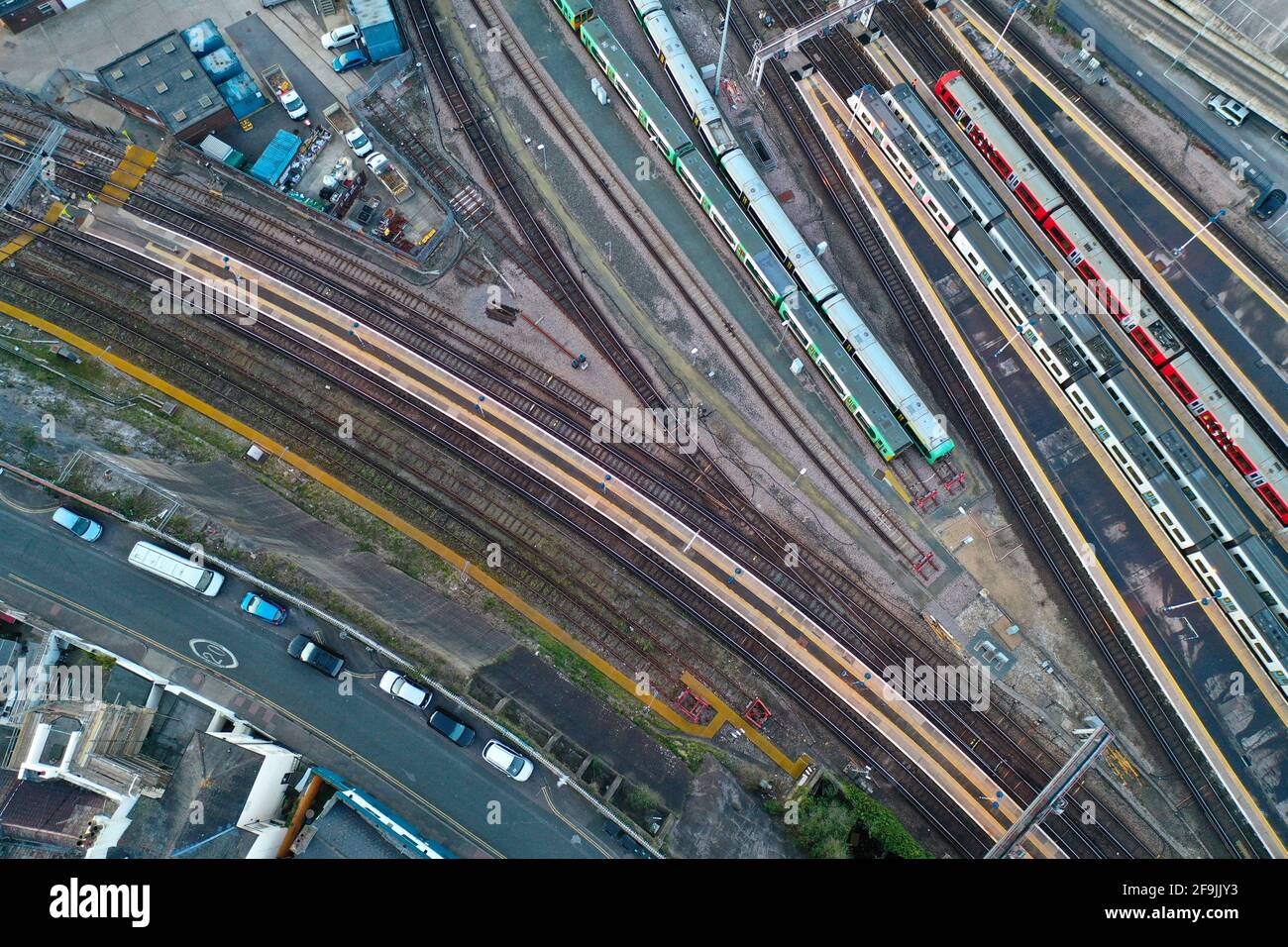 Aerial view of Brighton Train station Stock Photo - Alamy