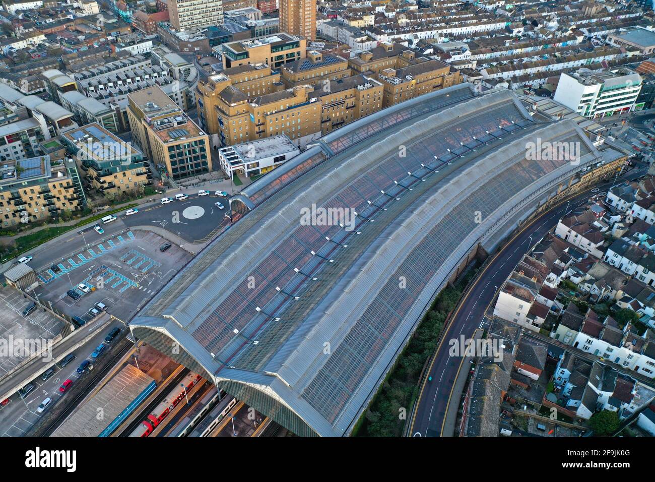 Aerial view of Brighton Train station Stock Photo - Alamy