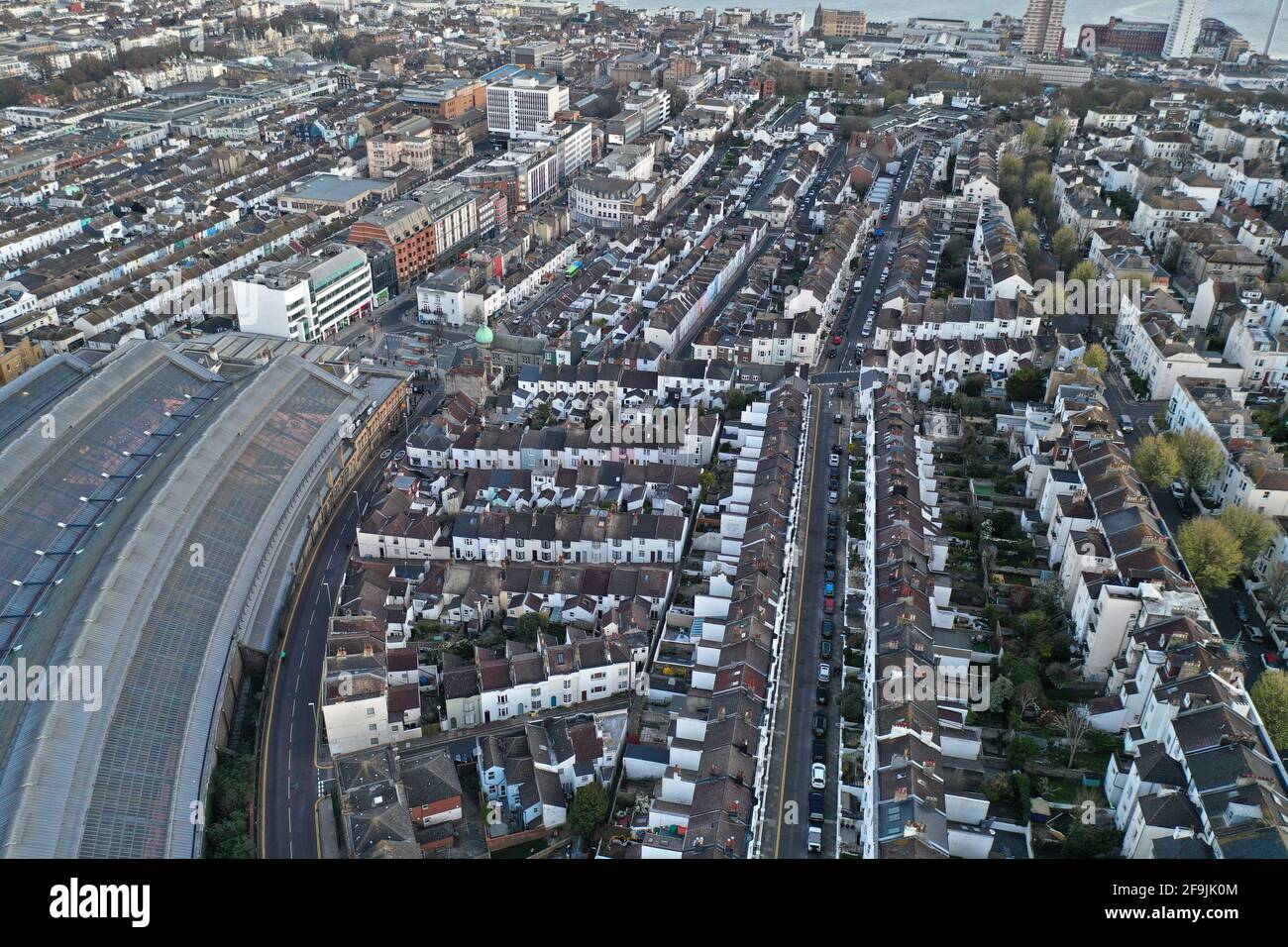 Aerial view of Brighton Train station Stock Photo - Alamy