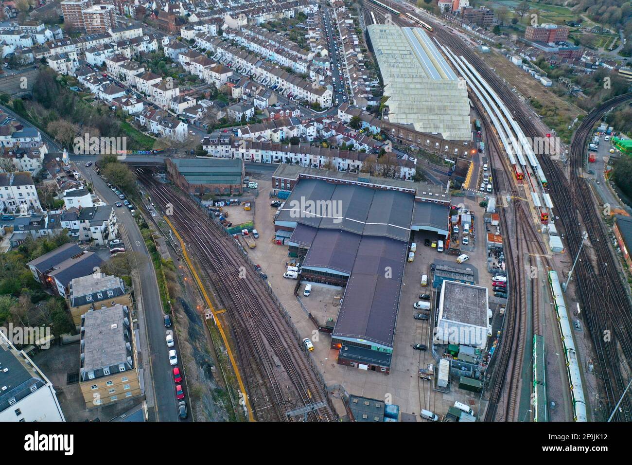 Aerial view of Brighton Train station Stock Photo - Alamy