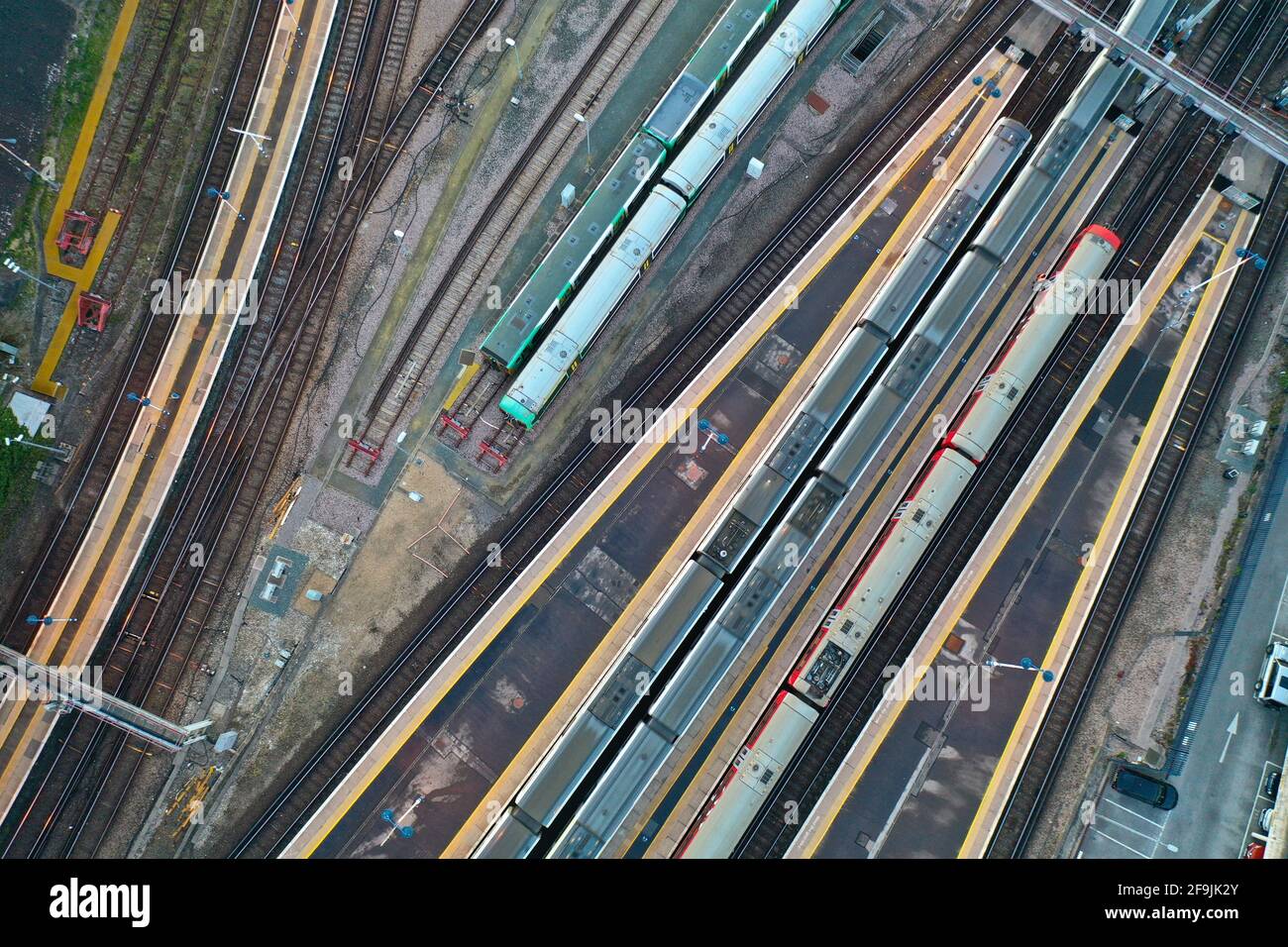 Aerial view of Brighton Train station Stock Photo - Alamy