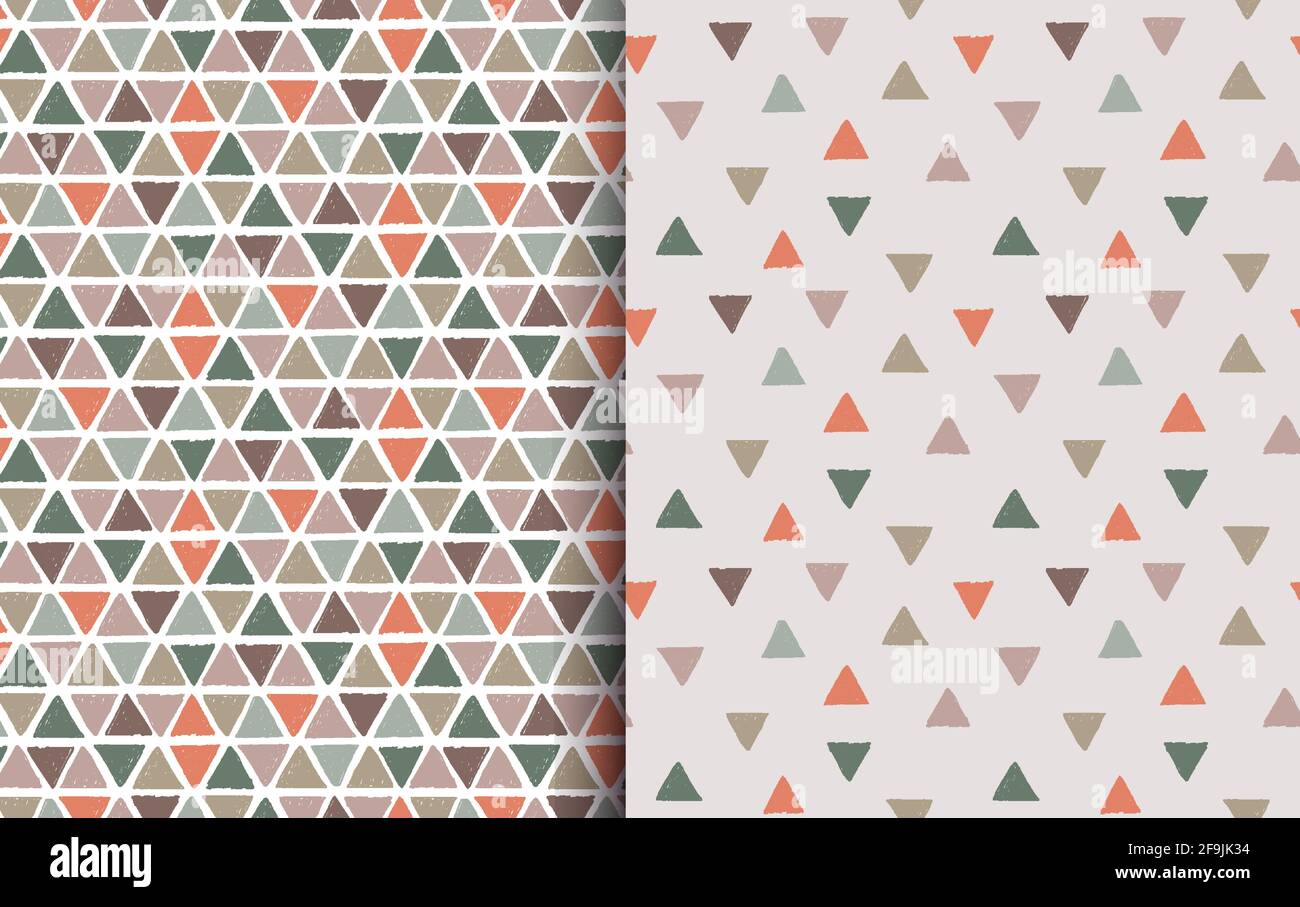 Triangle hand made seamless pattern. Vector illustration Stock Vector ...