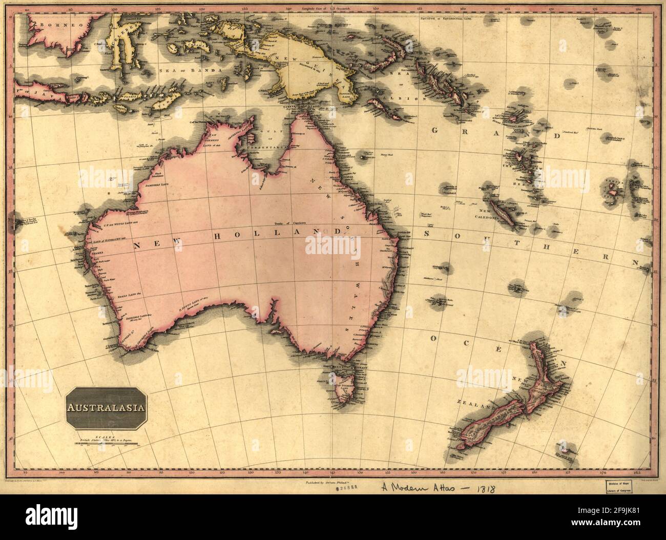 Beautiful vintage hand drawn Pinkerton's map of Australia from 1818 ...