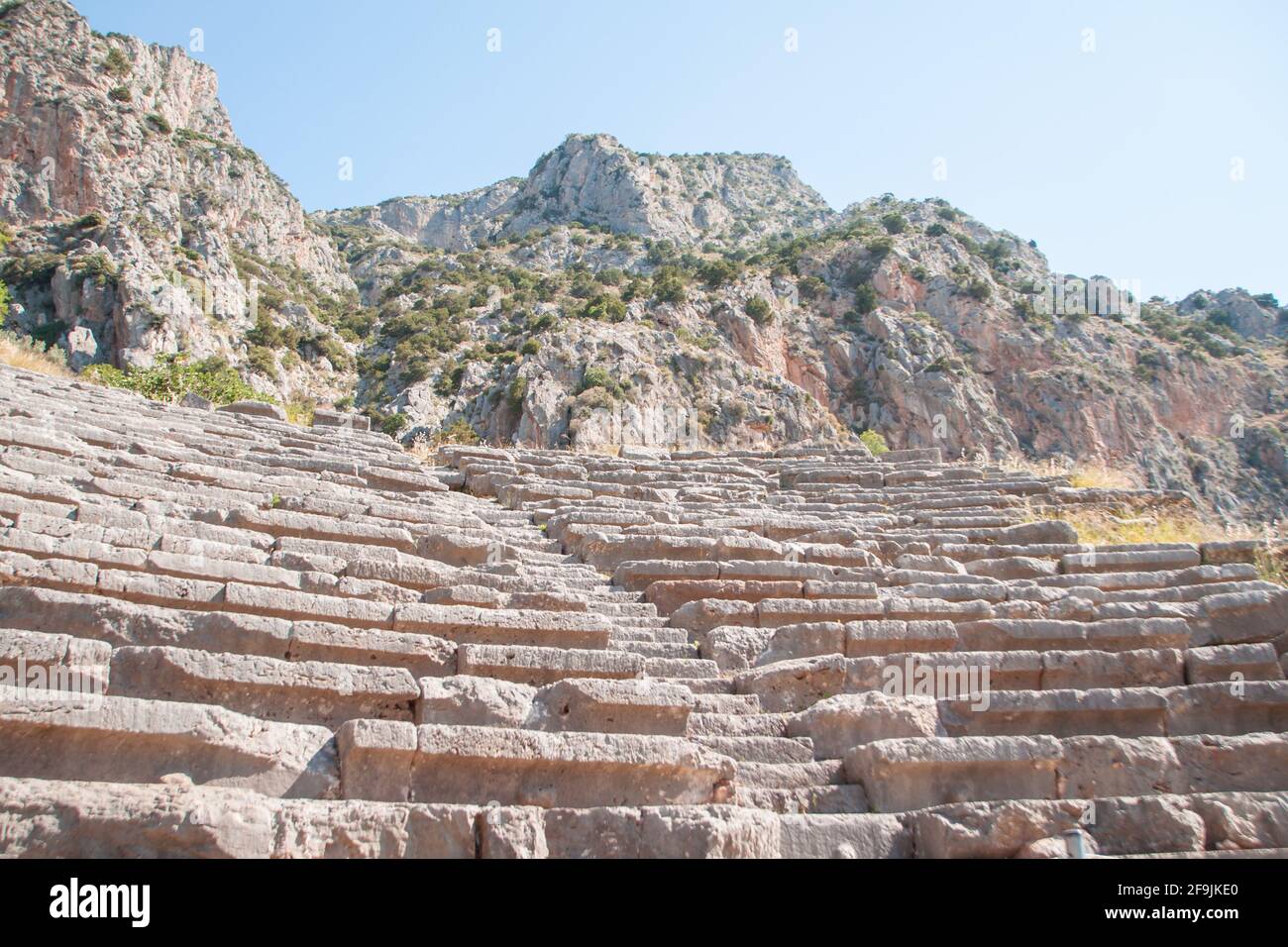 Ruins of the ancient theater of Delphi, Greece Stock Photo - Alamy