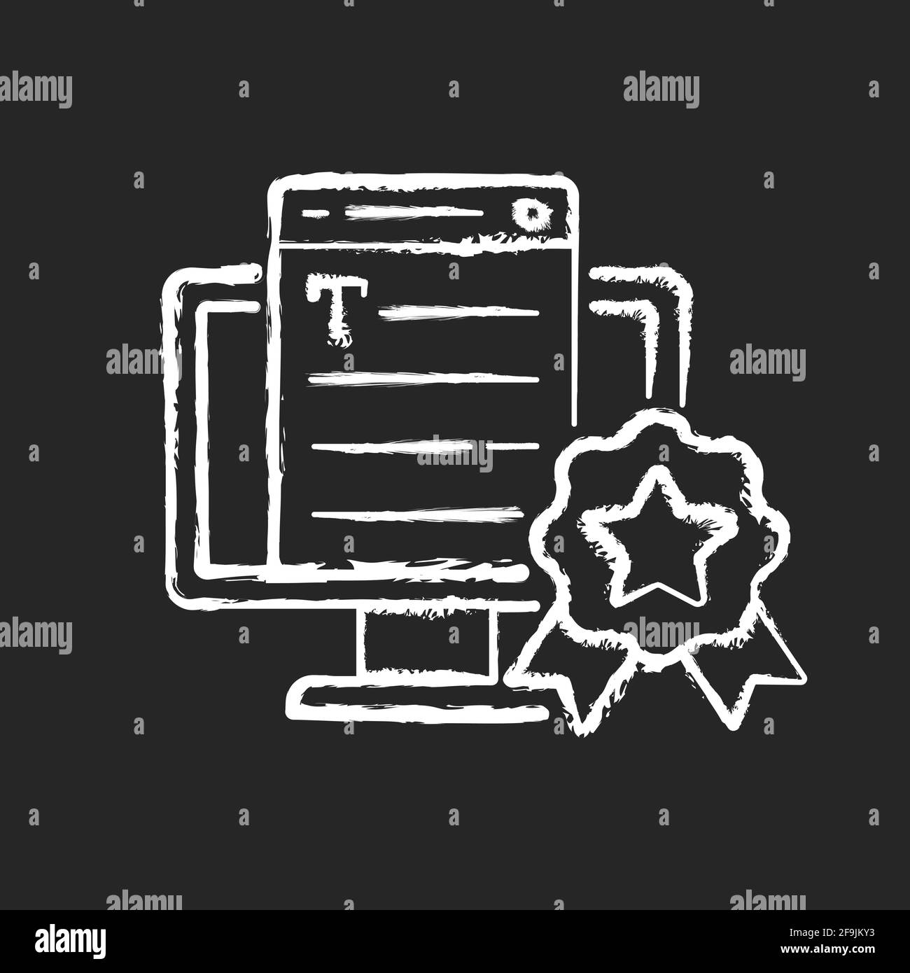 Professionalism chalk white icon on black background Stock Vector Image ...