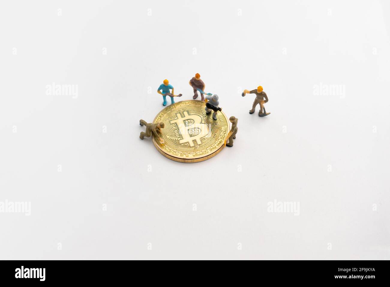 model workers working on bitcoin, bitcoin mining concept Stock Photo ...