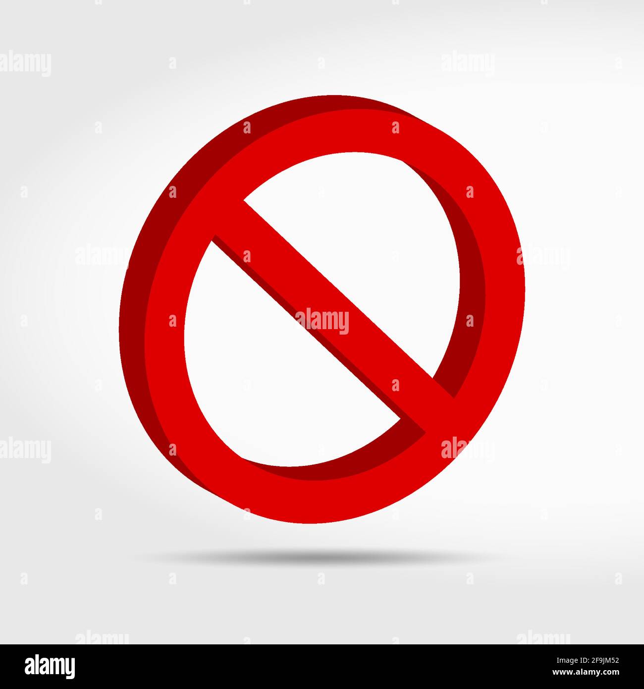 No sign 3D. Prohibition sign. Forbidden round sign. Vector illustration ...