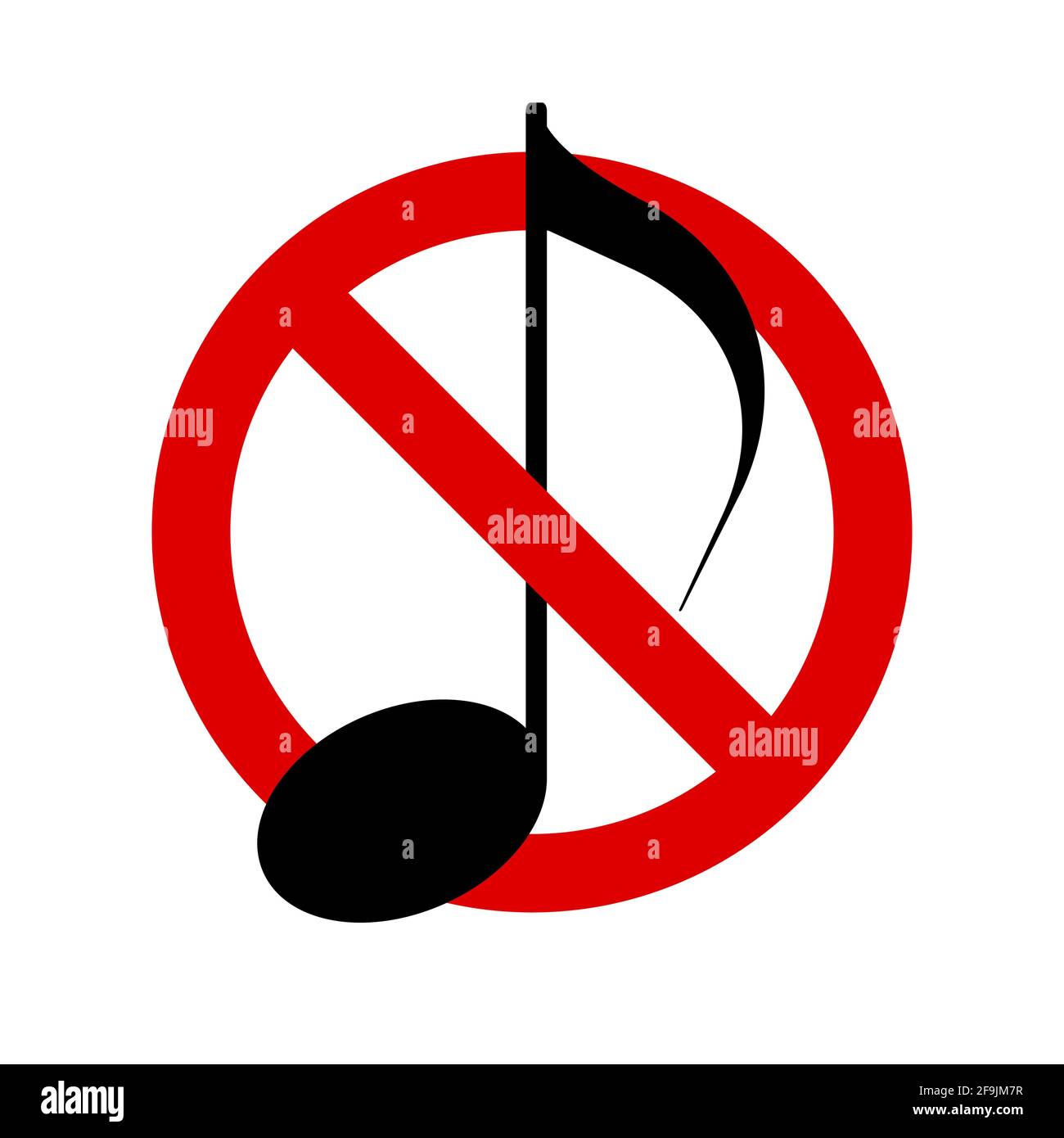 No music. Keep quiet. Prohibition sign. Forbidden round sign. Vector ...