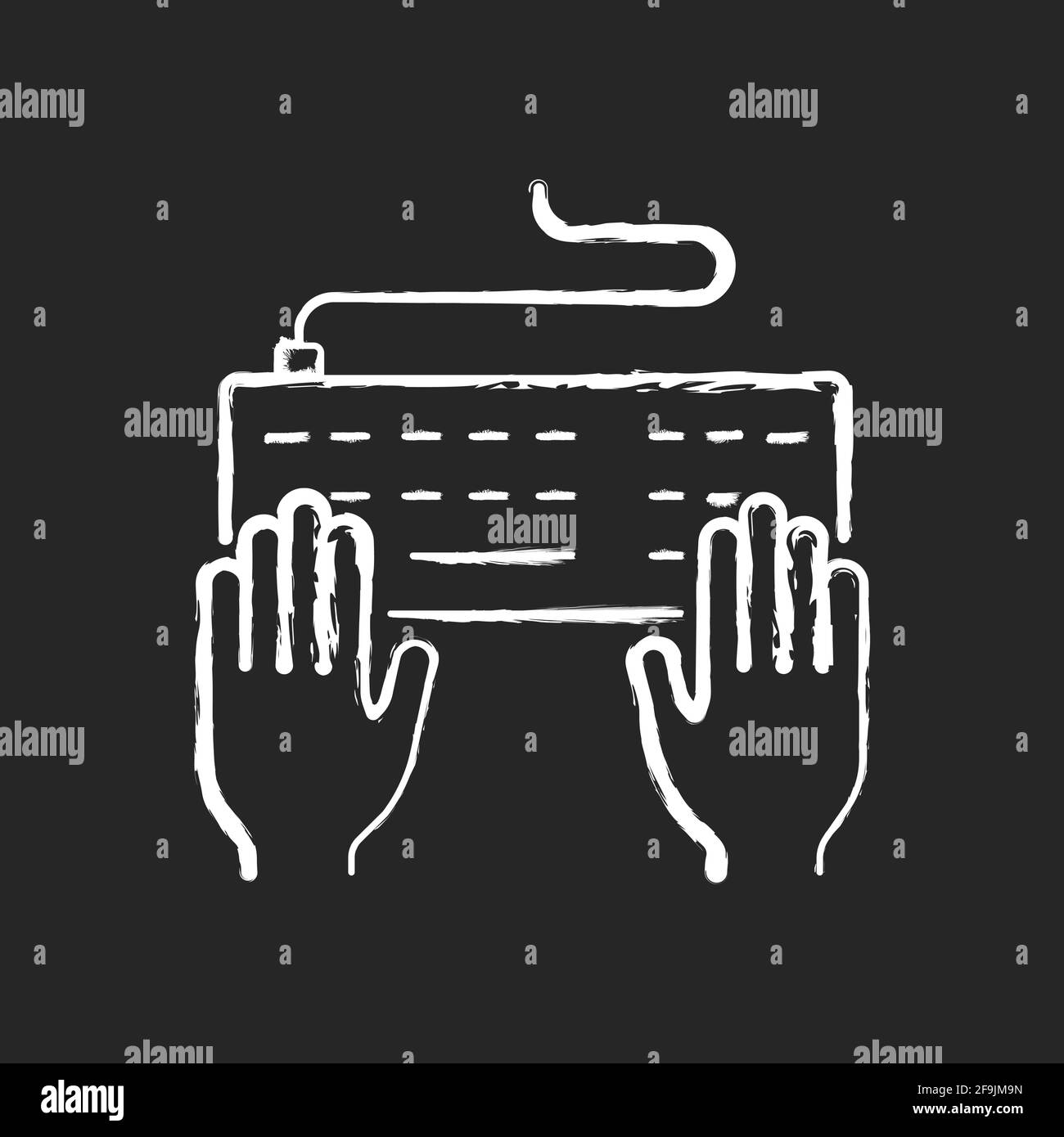 Keyboard chalk white icon on black background Stock Vector Image & Art ...
