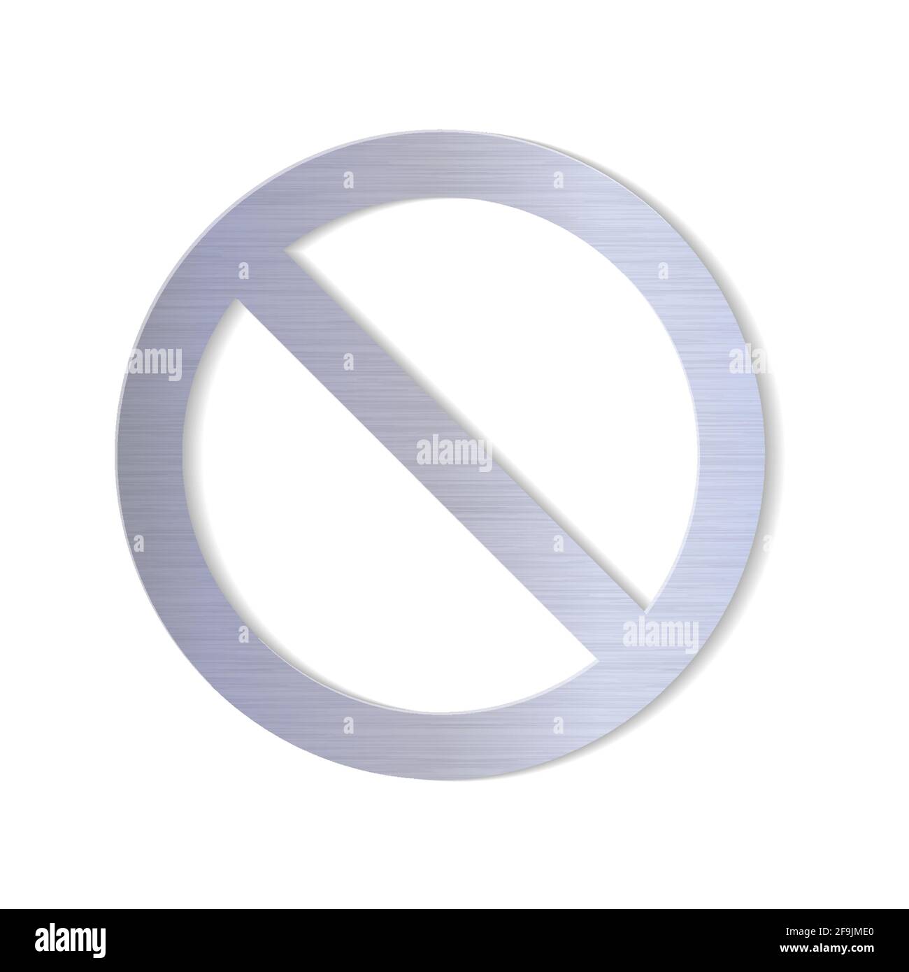 Metal texture prohibition sign. Forbidden round sign with shadow ...