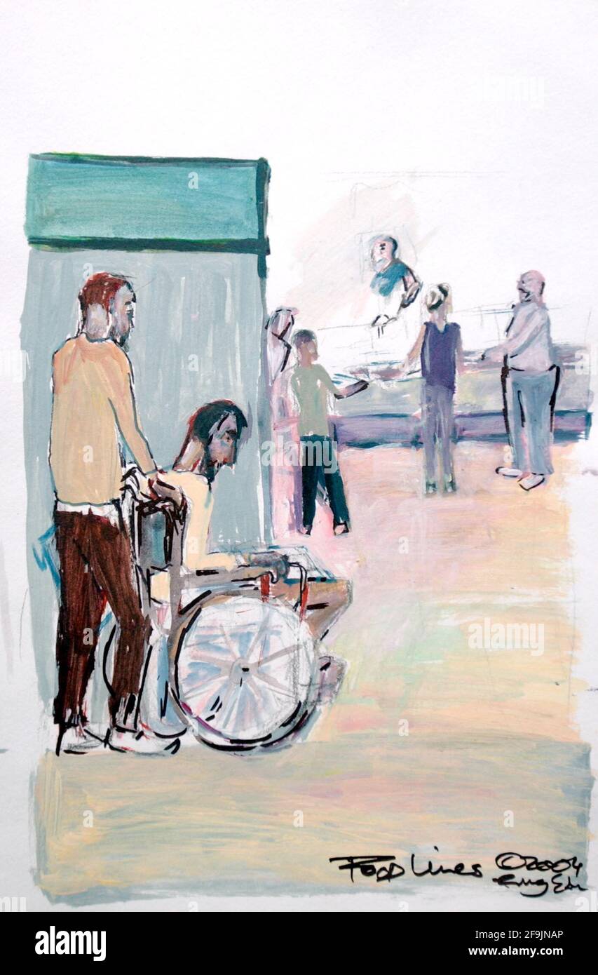 PAINTING OF LIFE INSIDE BELMARSH PRISON,BY LUCY EDKINS.26/1/05 PILSTON ...