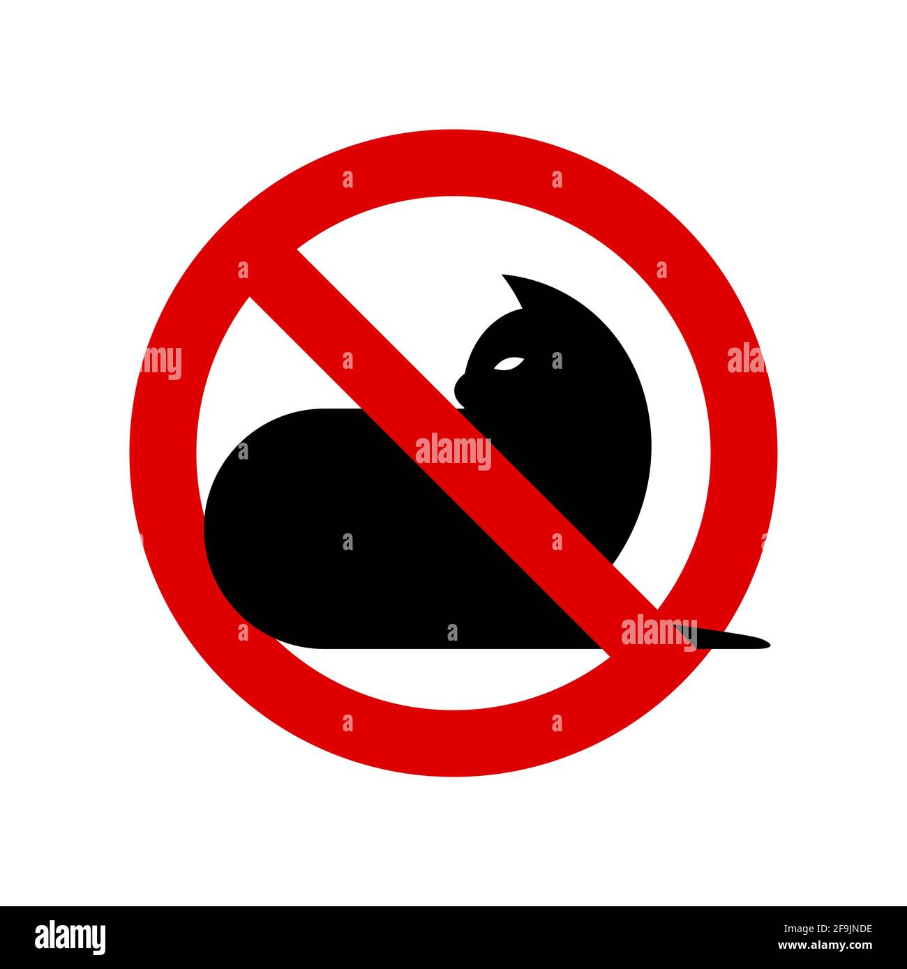 No cats. Prohibition sign. Forbidden round sign. Vector illustration ...