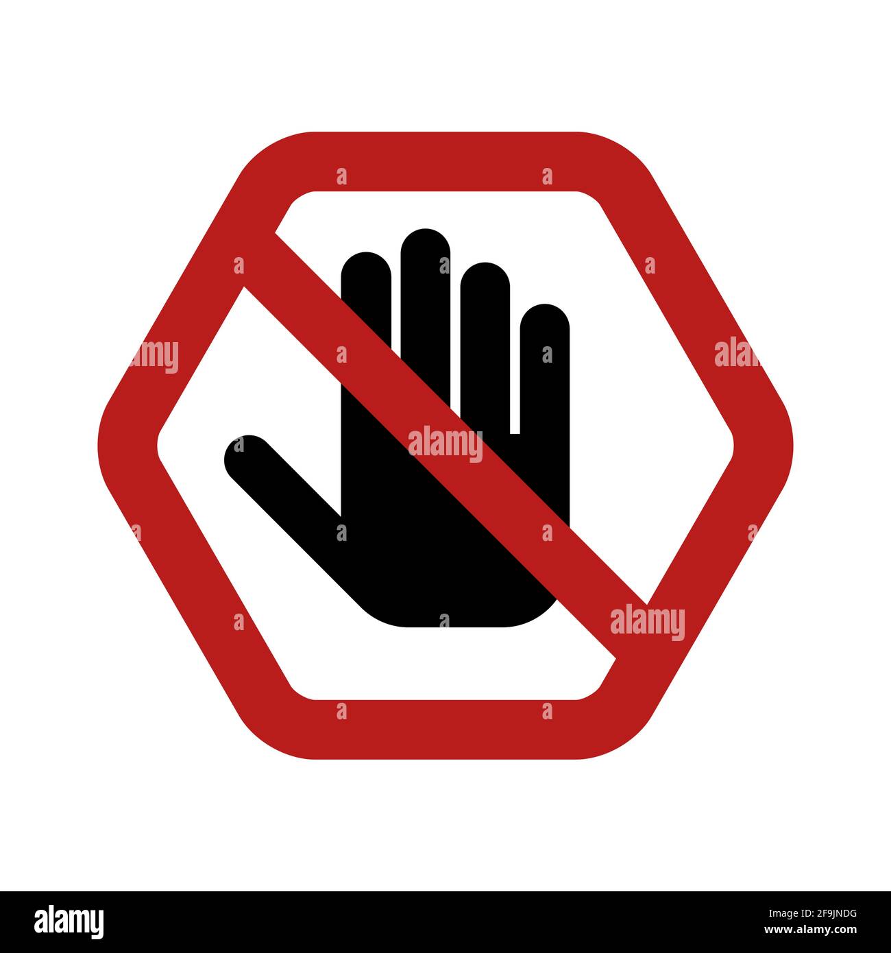 No entry. Prohibition sign. Forbidden hexagonal sign. Vector ...