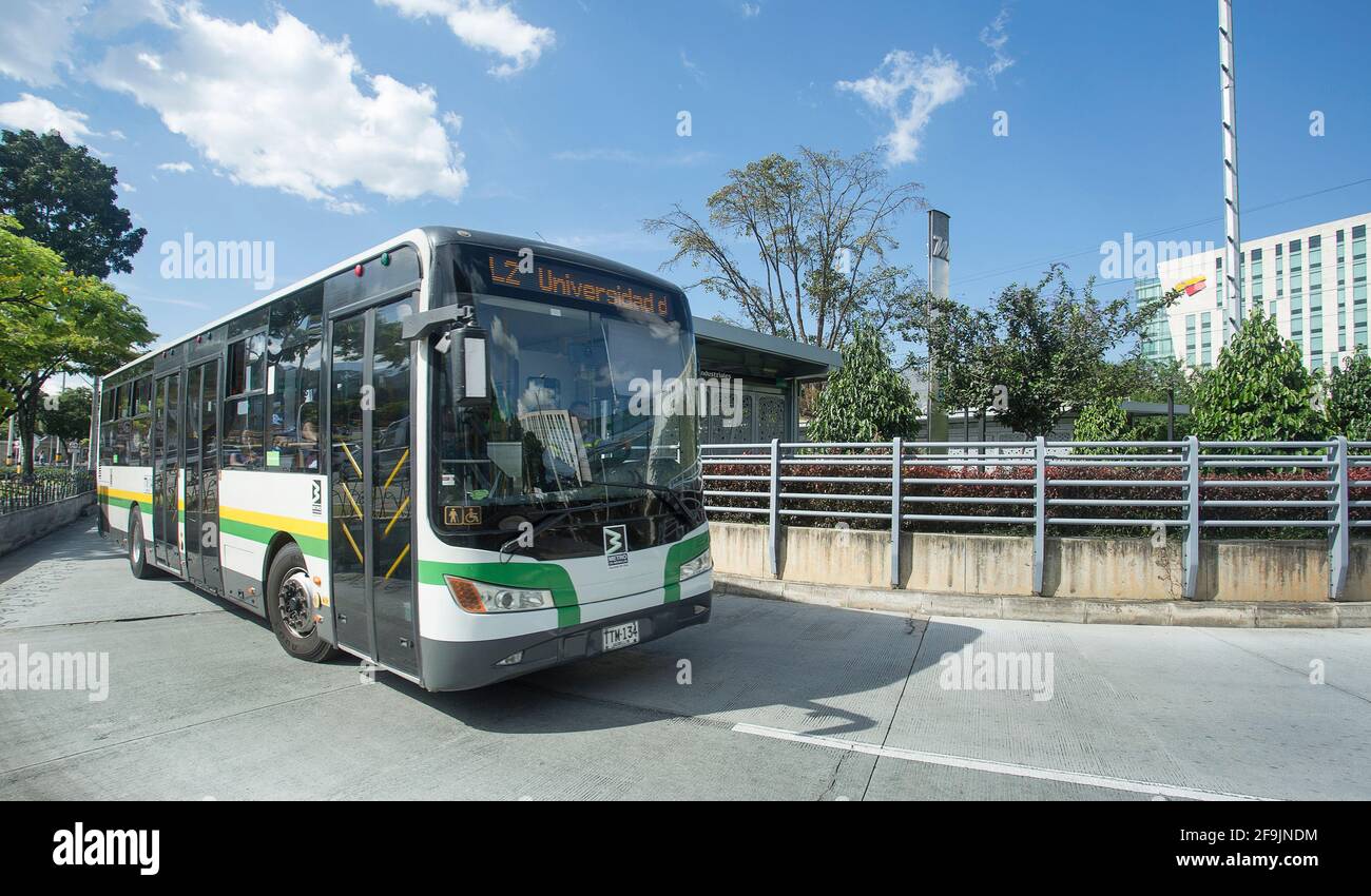 Medellin, Antioquia / Colombia - August 03, 2017. Metroplús integrated ...