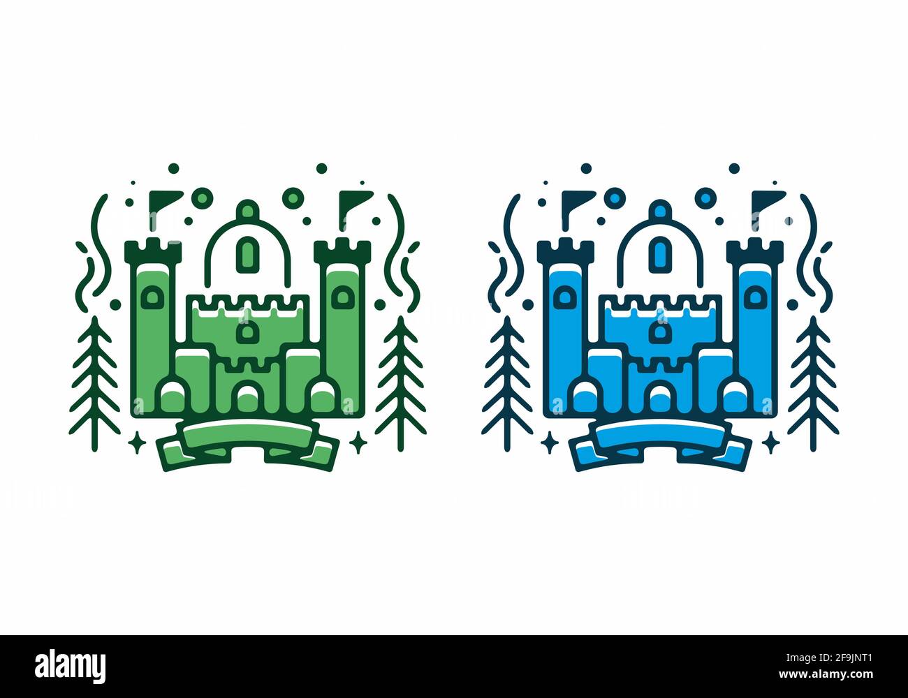 Blue line castle icon isolated Stock Vector Images - Alamy
