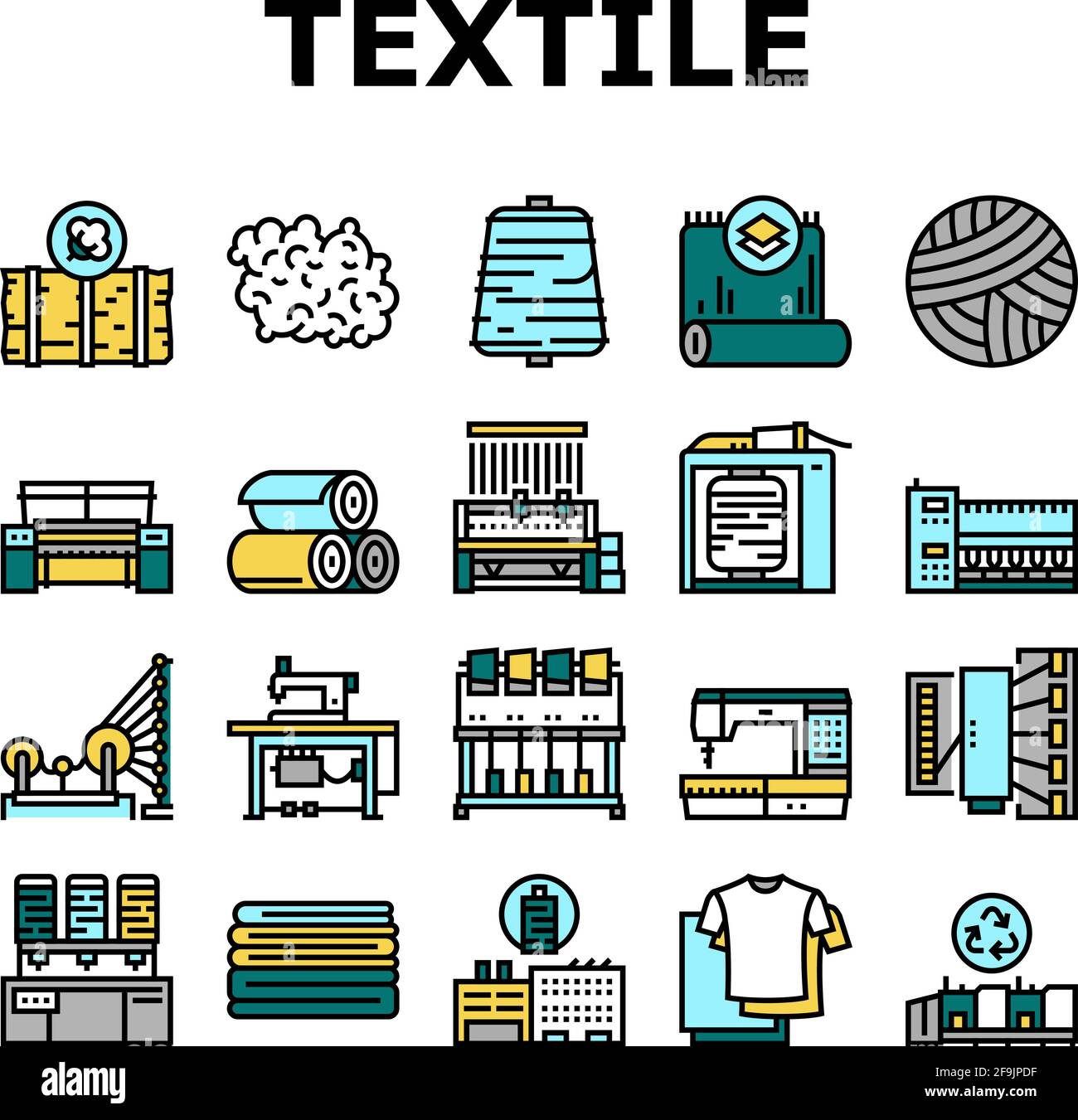 Textile Production Collection Icons Set Vector Stock Vector Image & Art ...