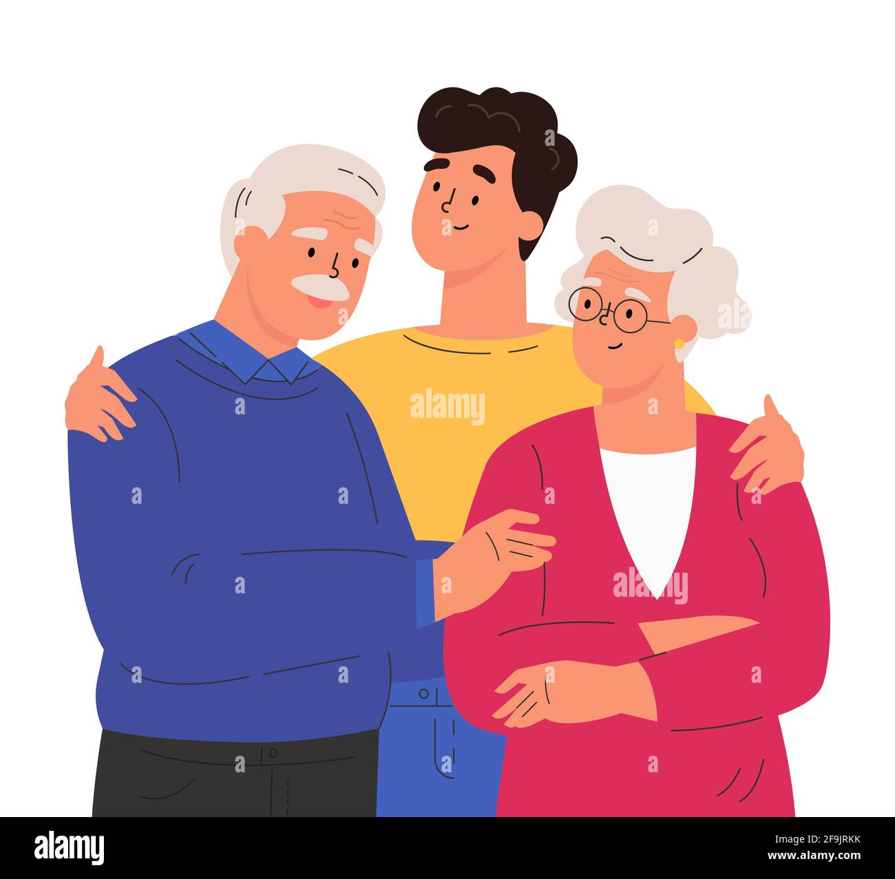 Portrait of happy family hugging each other Stock Vector Image & Art ...