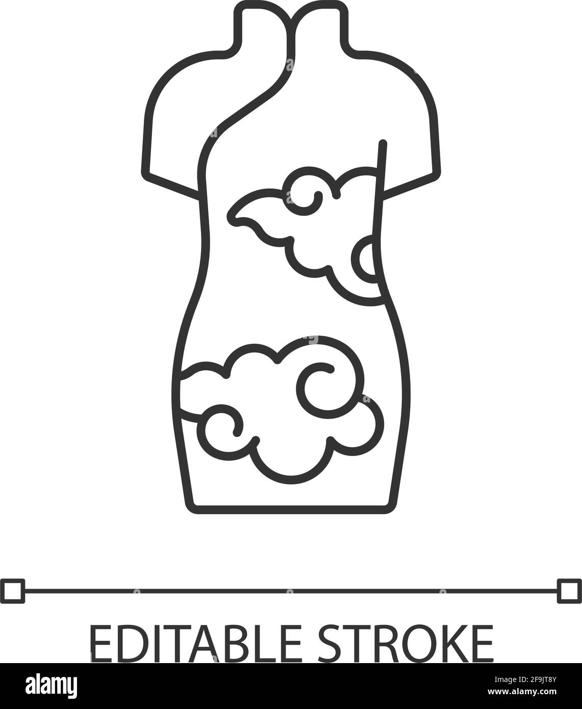Cheongsam Linear Icon Stock Vector Image And Art Alamy 