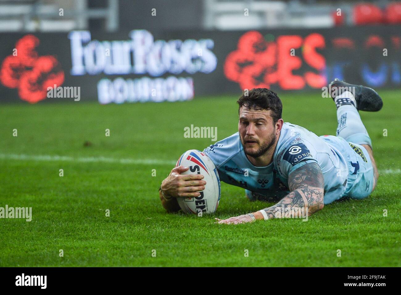St. Helens, England - 16th April 2021 - Wakefield Trinity's Jay Pitts ...