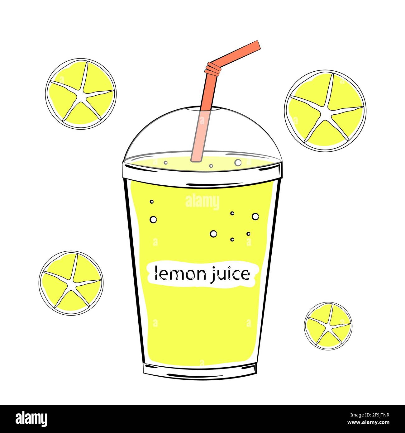 Plastic cup with lemon juice. Vector illustration Stock Vector Image ...