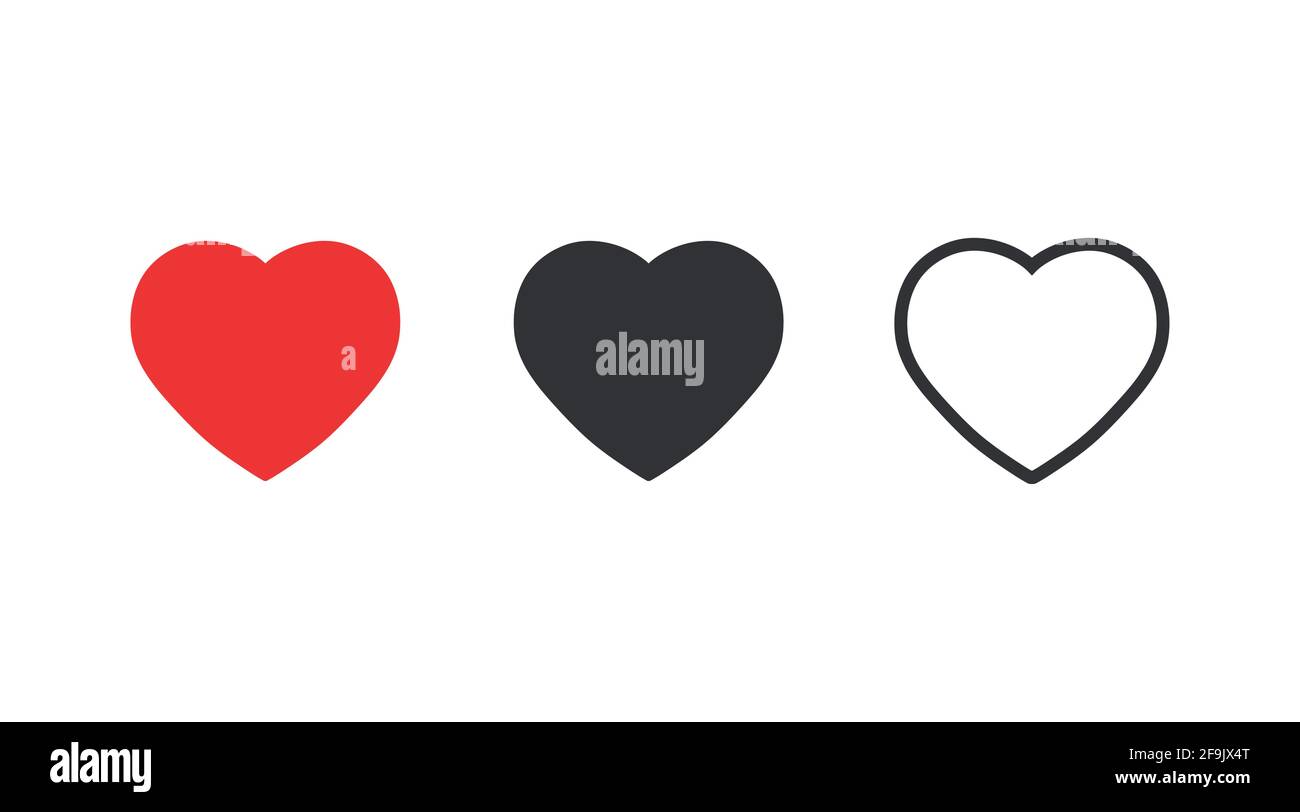 Heart icon set. Simple heart shape vector illustration Stock Vector ...