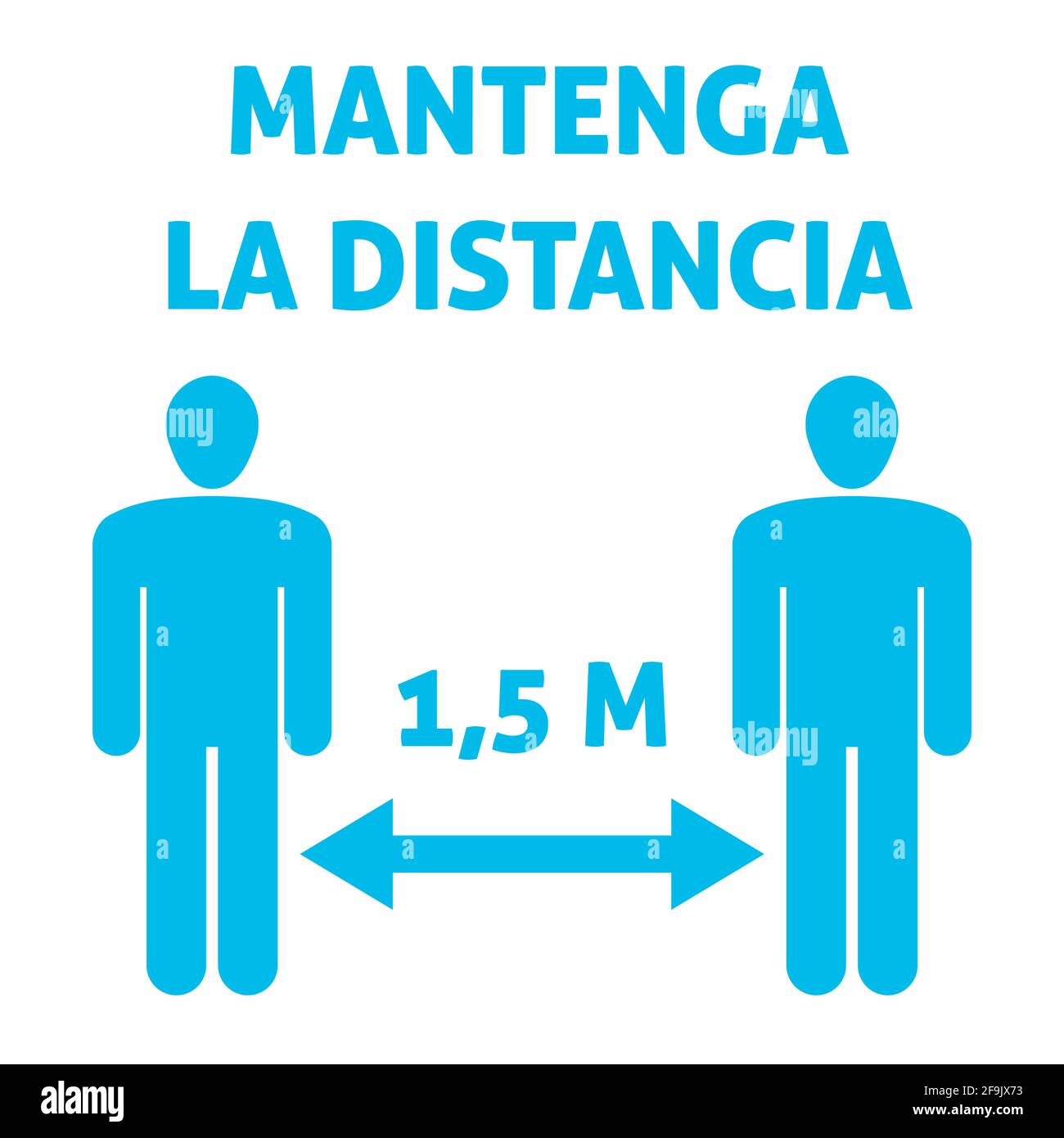 Social distancing sign in Spanish language. Mantenga la distancia ...