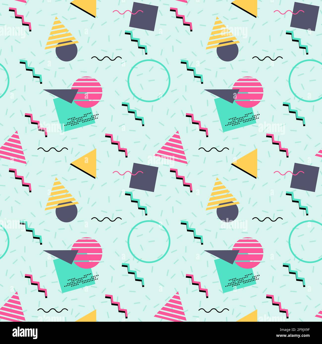 Fashion design vector - 1990 style pattern. 80s-90s style geometric ...