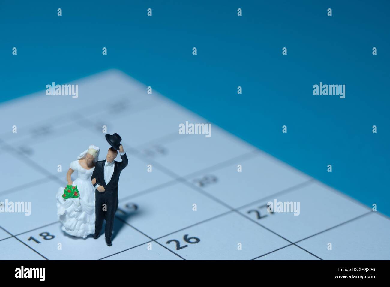 Wedding marriage day, schedule date celebration concept miniature ...