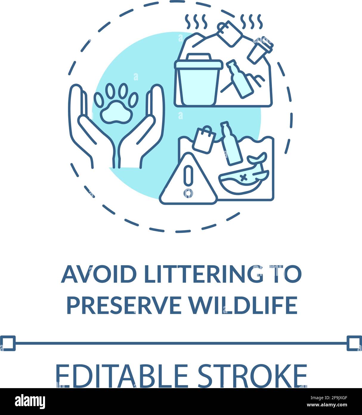 Avoid littering to preserve wildlife concept icon Stock Vector Image ...