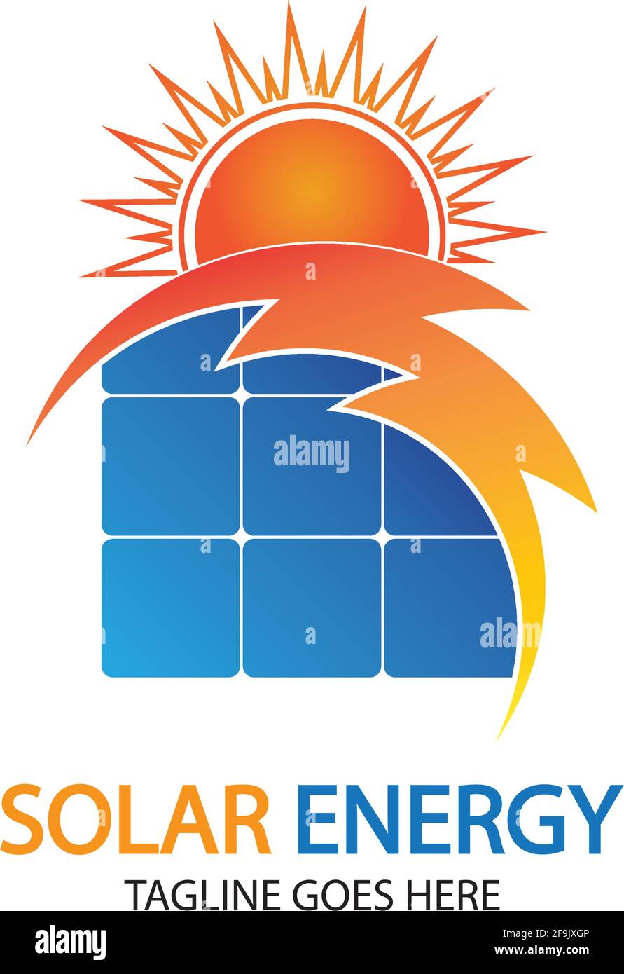 Sun solar energy logo design template. solar tech logo designs Stock ...