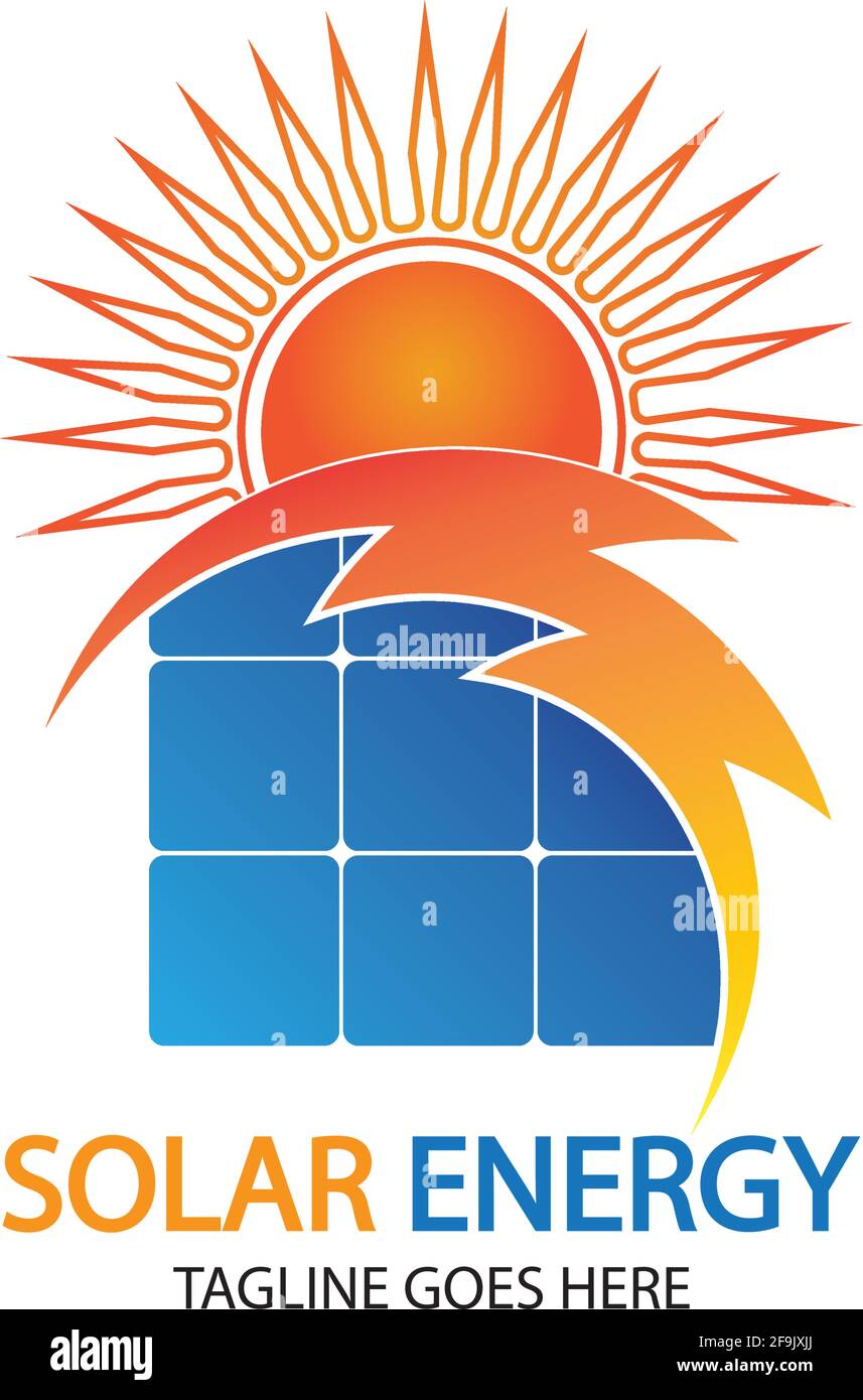 Sun solar energy logo design template. solar tech logo designs Stock ...