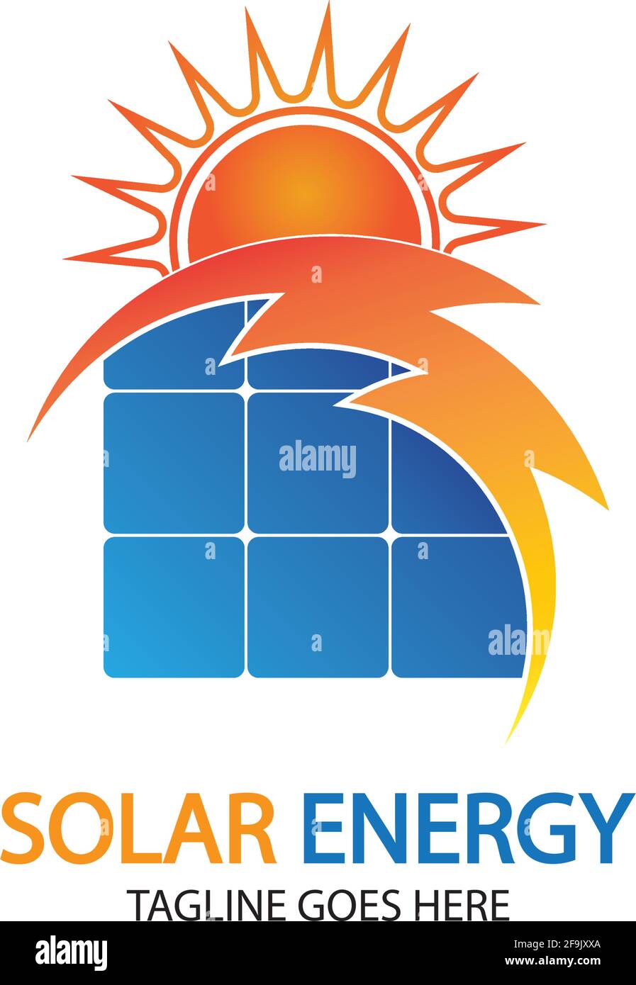 Sun solar energy logo design template. solar tech logo designs Stock ...