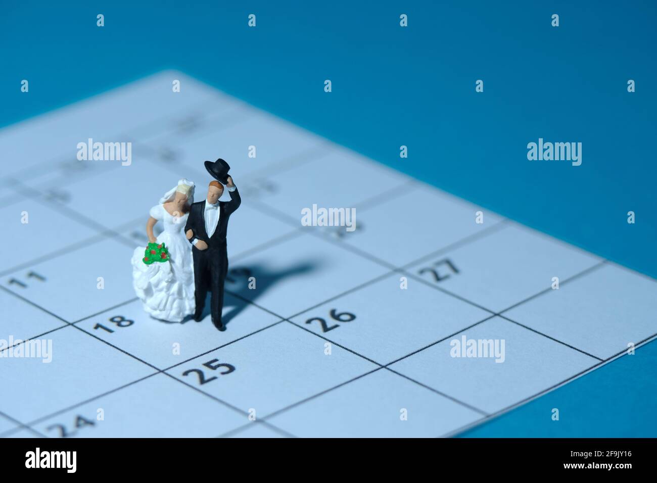 Wedding marriage day, schedule date celebration concept miniature ...