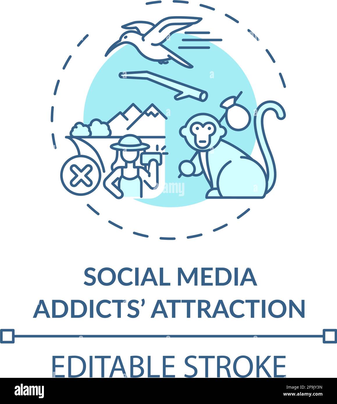 Social media addicts attraction concept icon Stock Vector Image & Art ...
