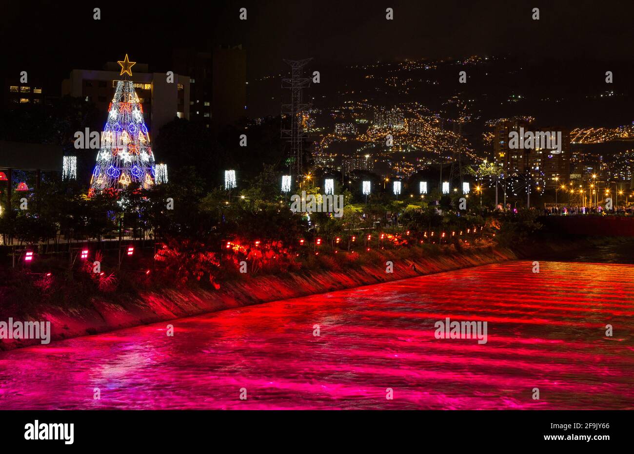 Medellin, Antioquia / Colombia - December 10, 2019. Luminous and ...